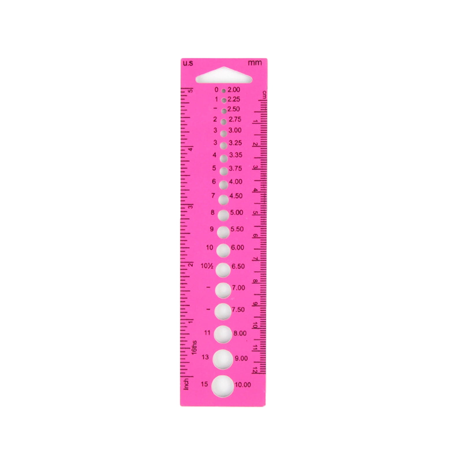 Plastic Knitting Needle Gauge Geometric Template Ruler Knitting Needle ...
