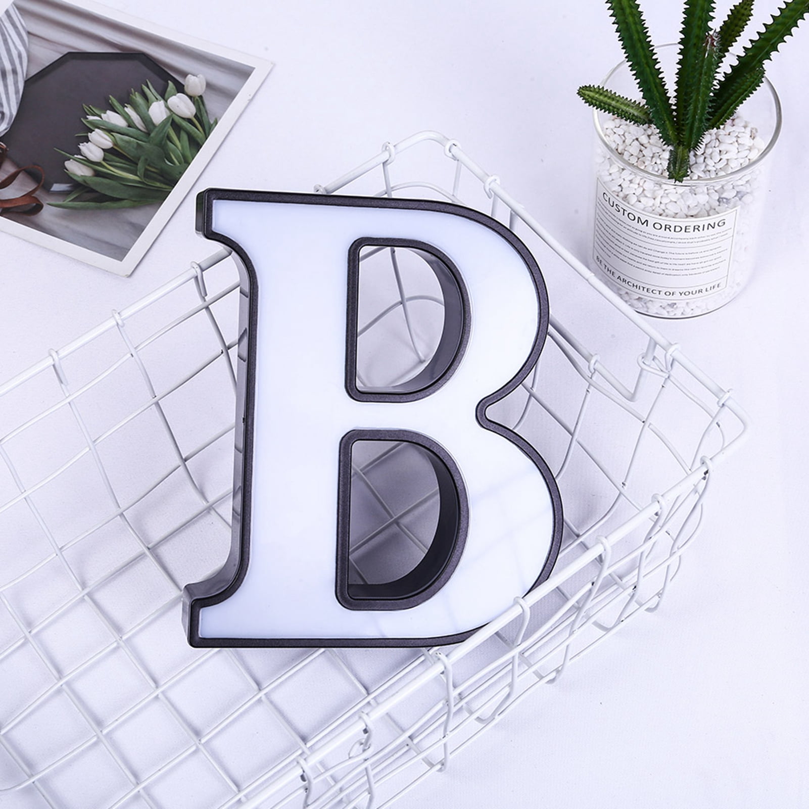 Plastic LED 26 English Alphabet Night Lamp Letter Shape Decoration ...