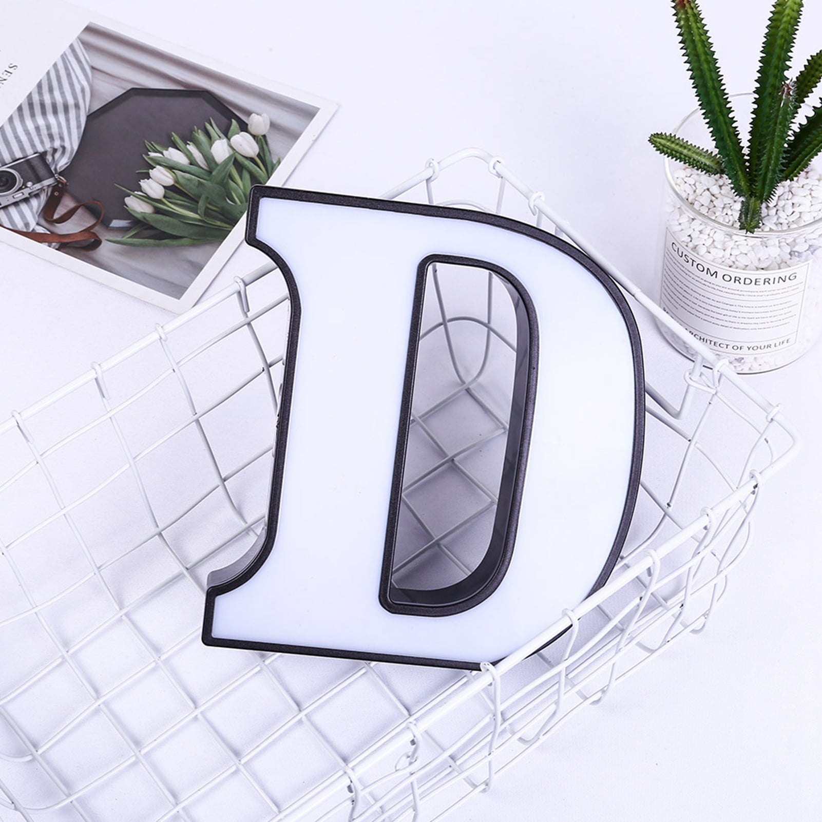 Plastic LED 26 English Alphabet Night Lamp Letter Shape Decoration ...