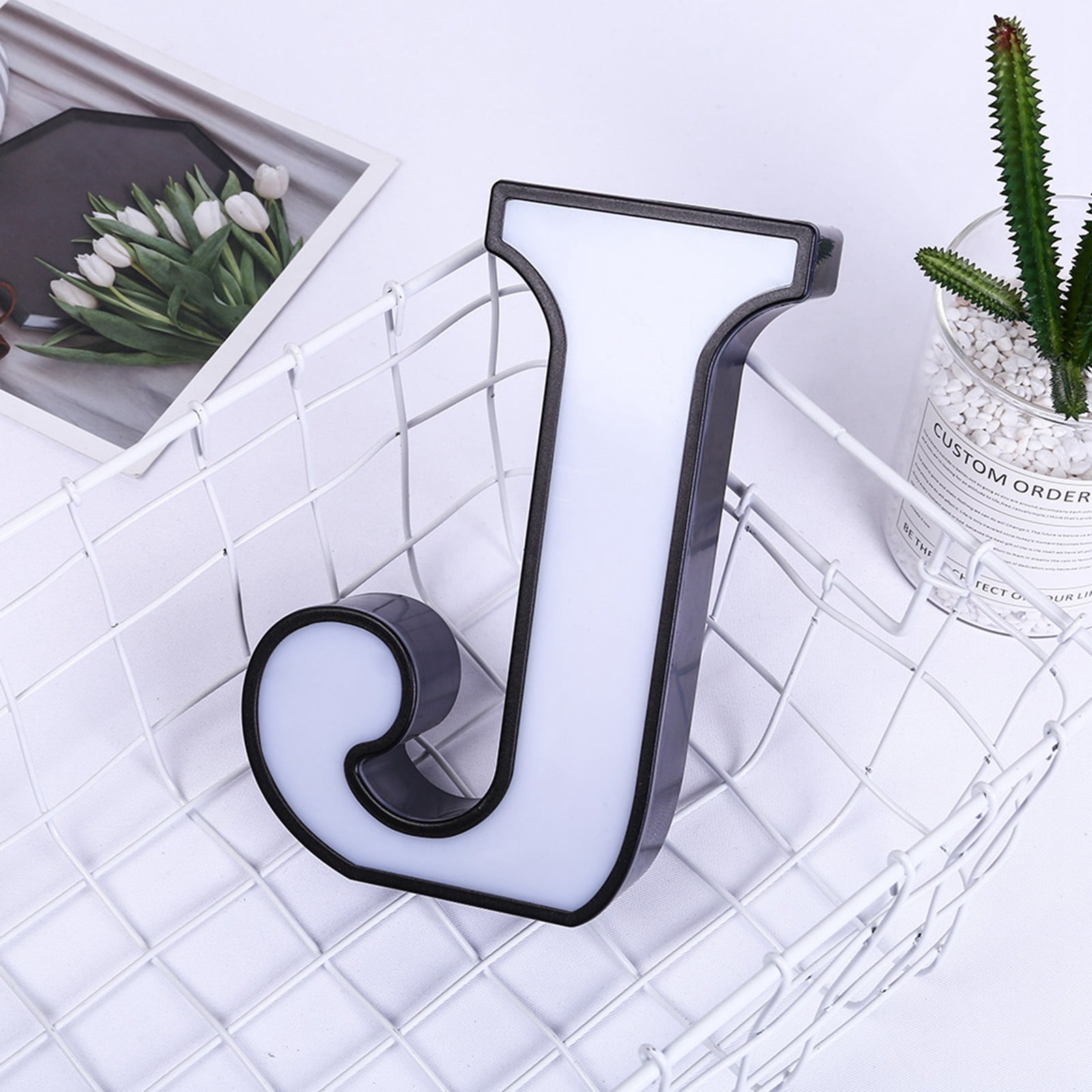 Plastic LED 26 English Alphabet Night Lamp Letter Shape Decoration ...