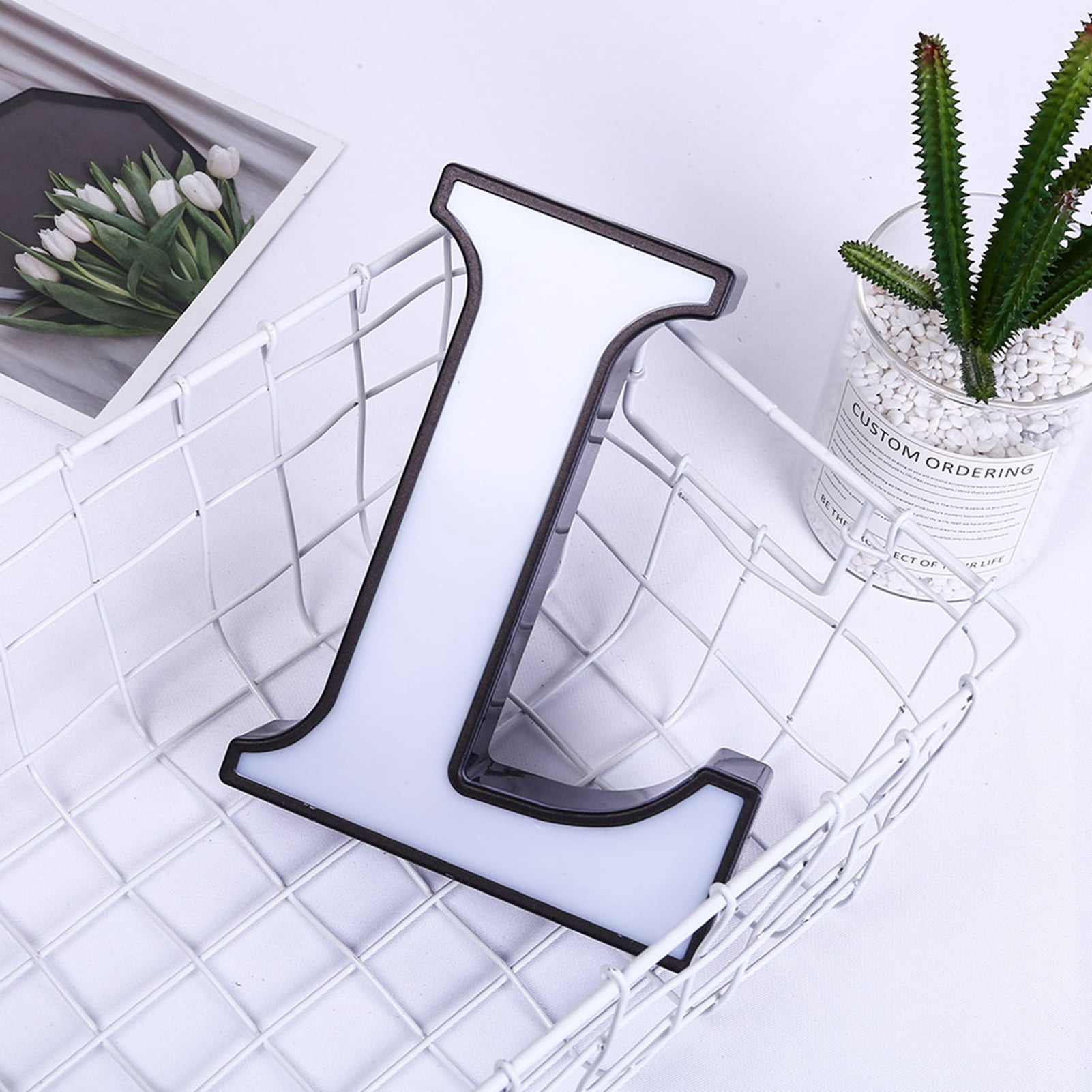 Plastic LED 26 English Alphabet Night Lamp Letter Shape Decoration ...