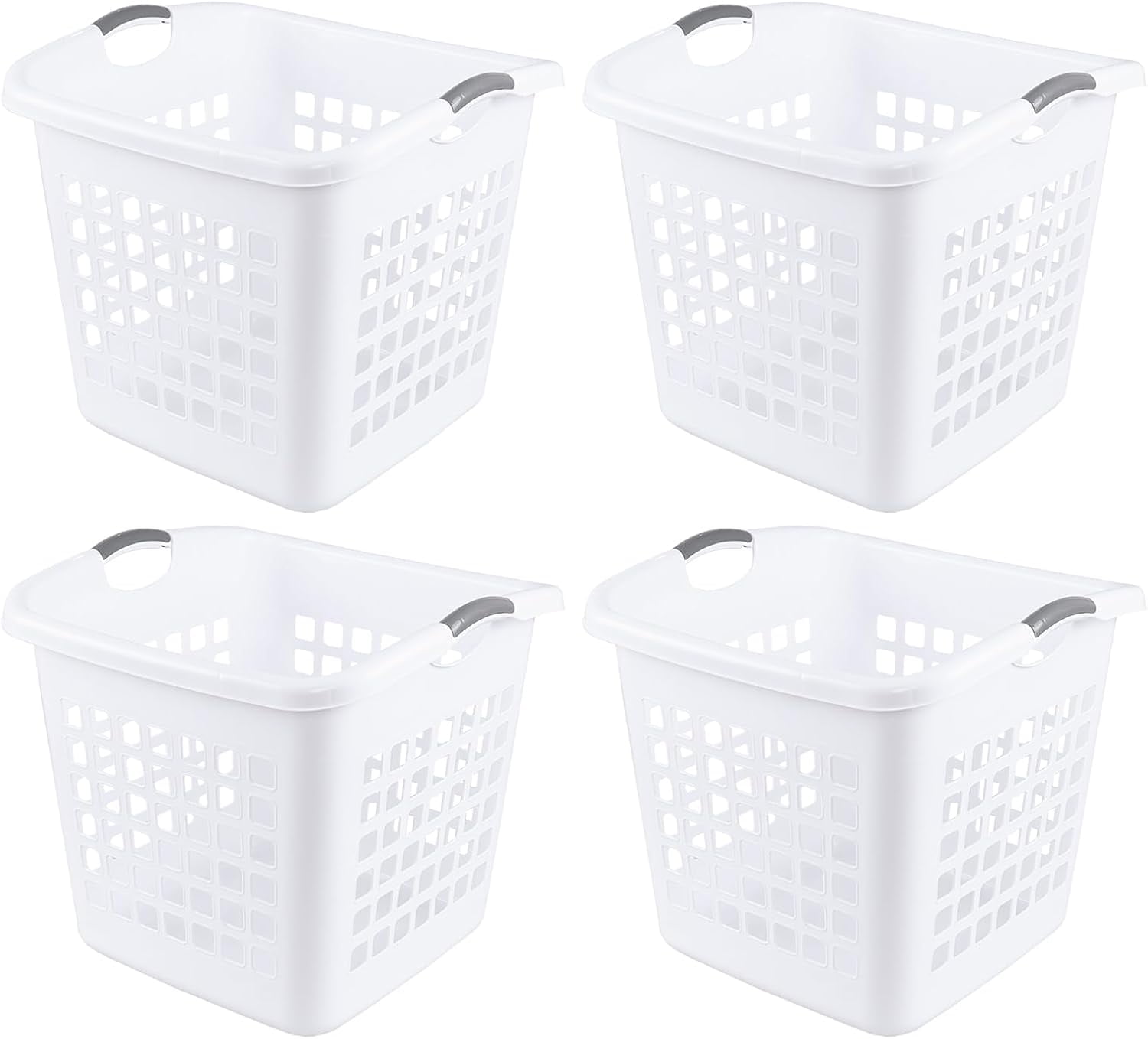 Plastic Laundry Basket with Built-In Comfort Carry Handles, Portable ...