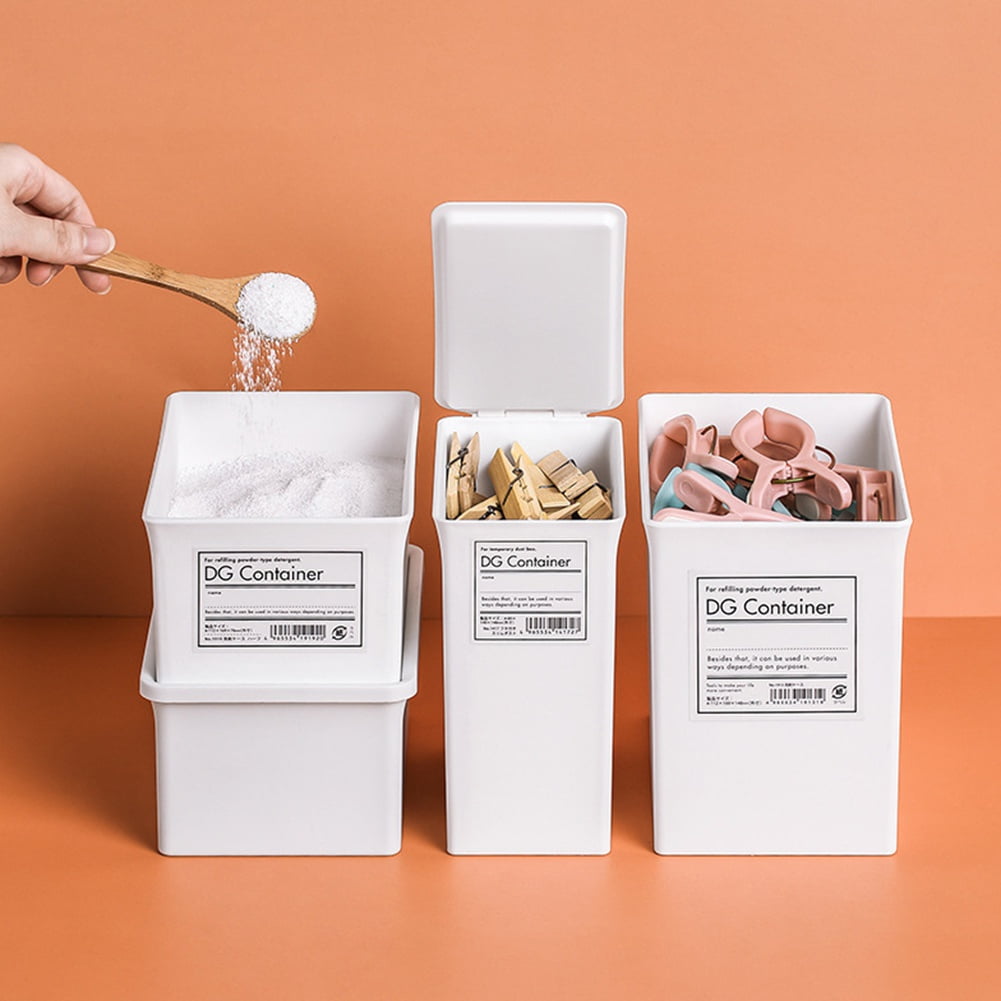 Plastic Laundry Powder Container,Laundry Shelf Storage Organizer with ...