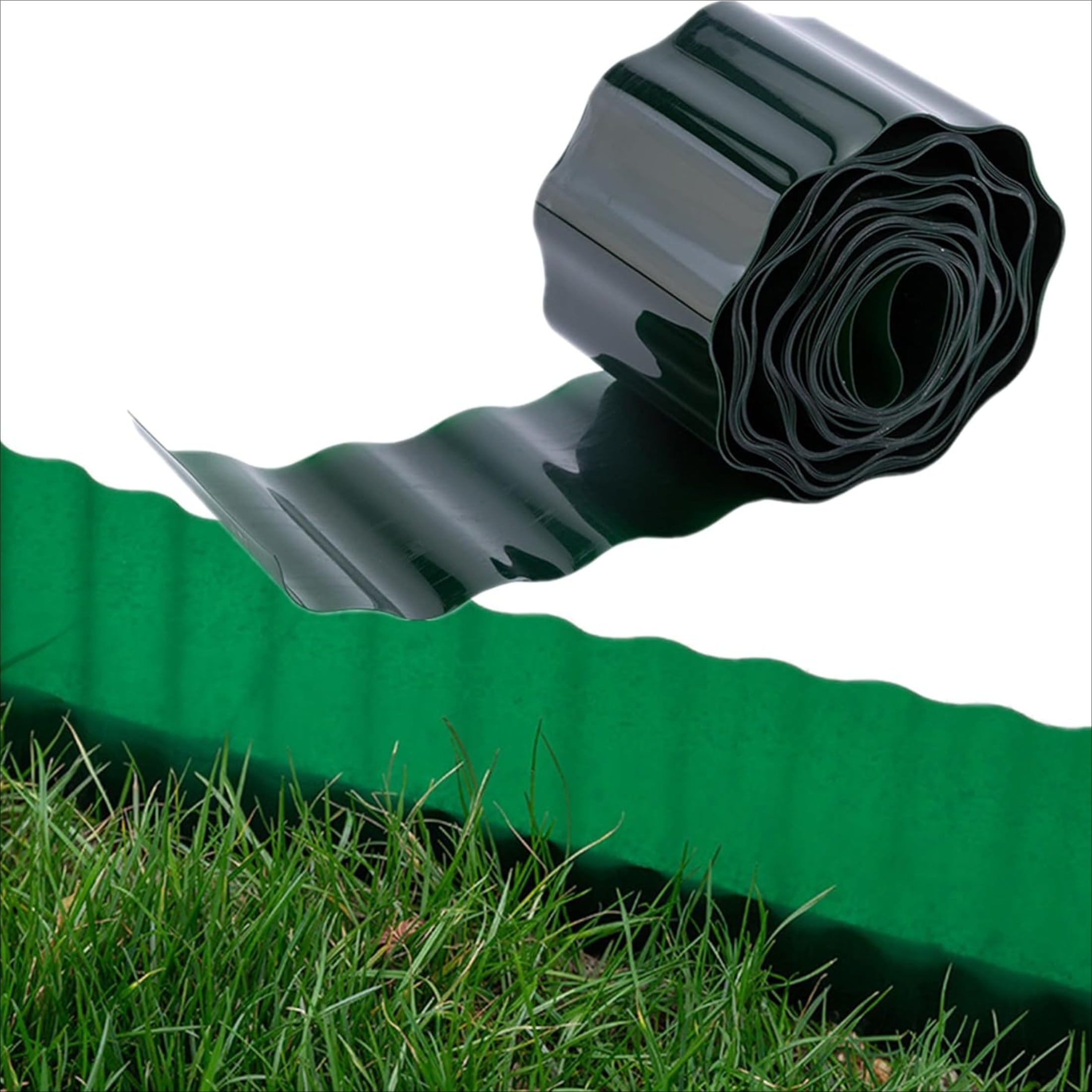 Plastic Lawn Edging, 6" x 30ft Corrugated Garden Border - DIY Landscape ...