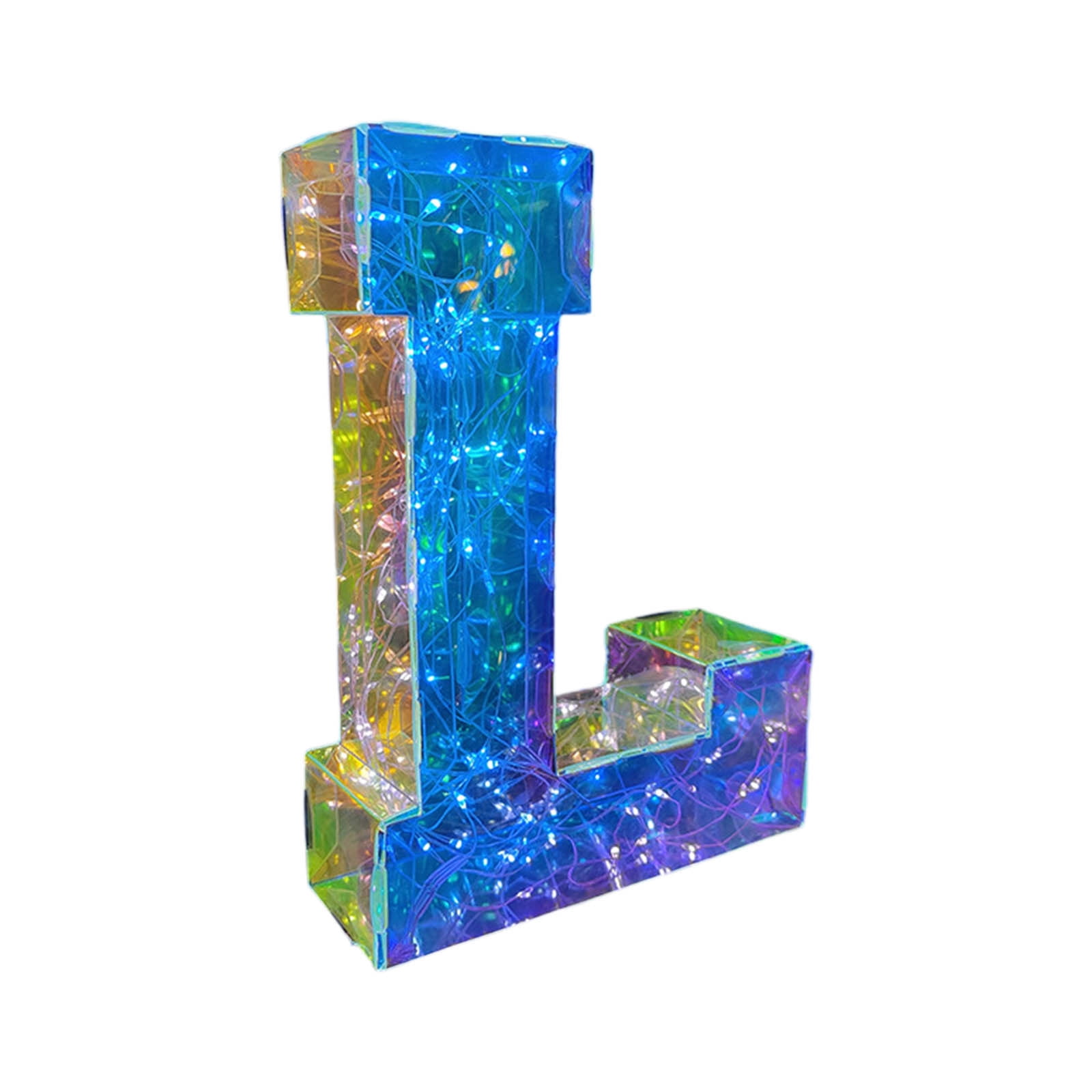 Plastic Led Letter L Light Up Ornament Colorful Alphabet Sign Battery ...