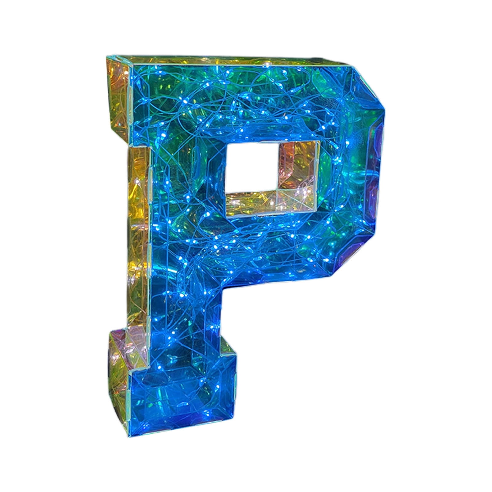 Plastic Led Light Up Letter P Ornament Colorful Alphabet Sign Battery ...