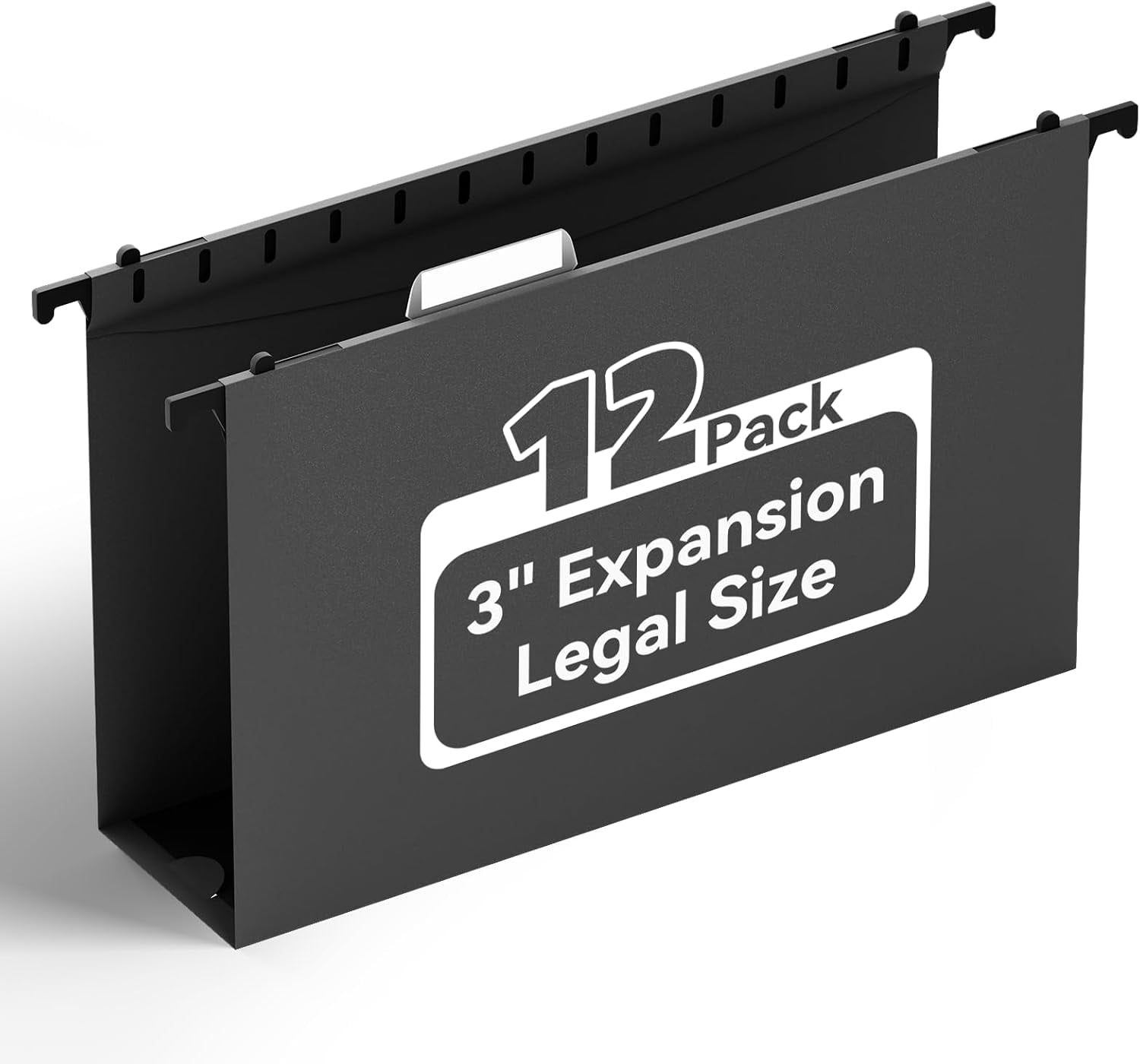 Plastic Legal Size Hanging File Folders,12 Pack Reinforced Black File ...
