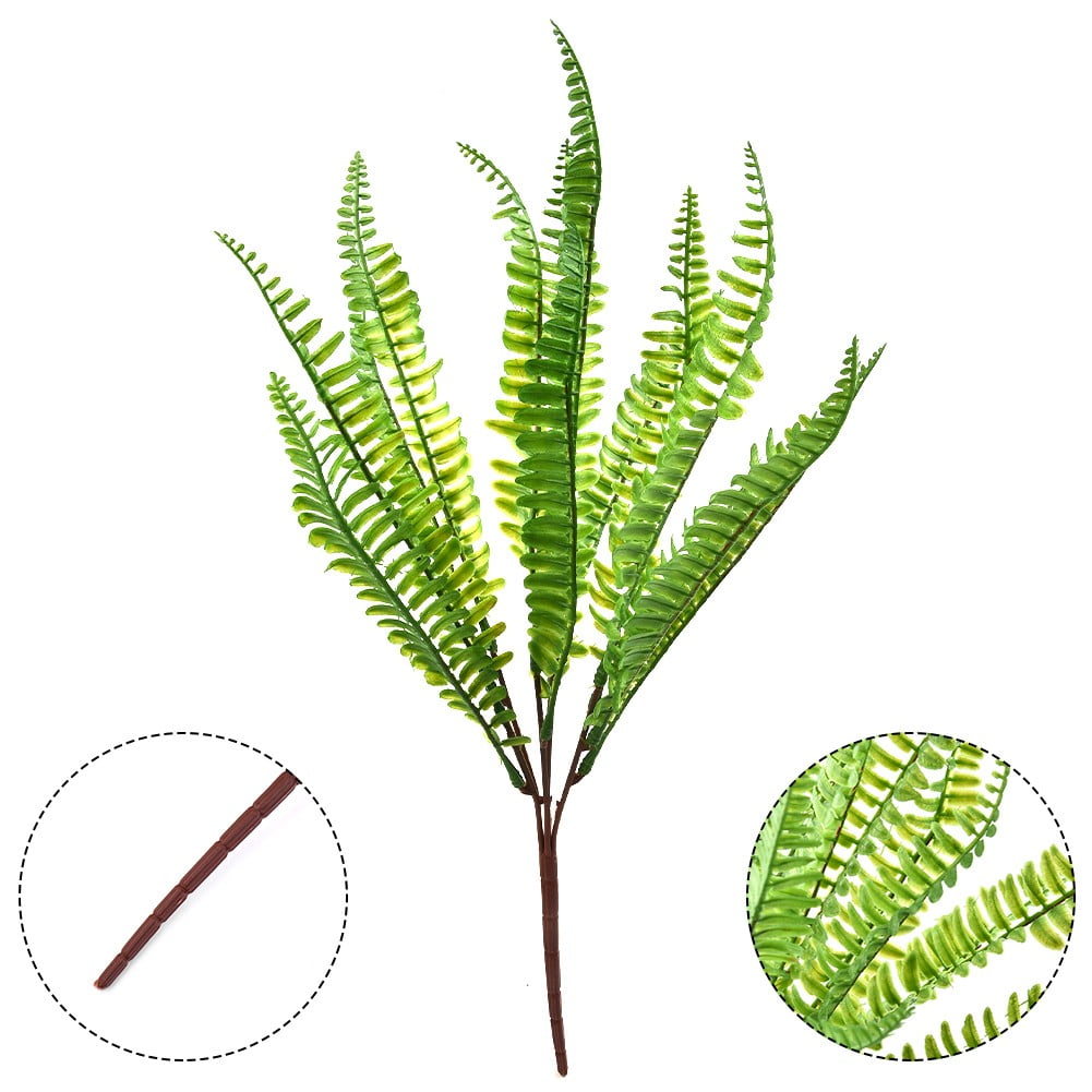 Plastic Lifelike Artificial Fern Foliage Bush Plants Indoor/Outdoor ...