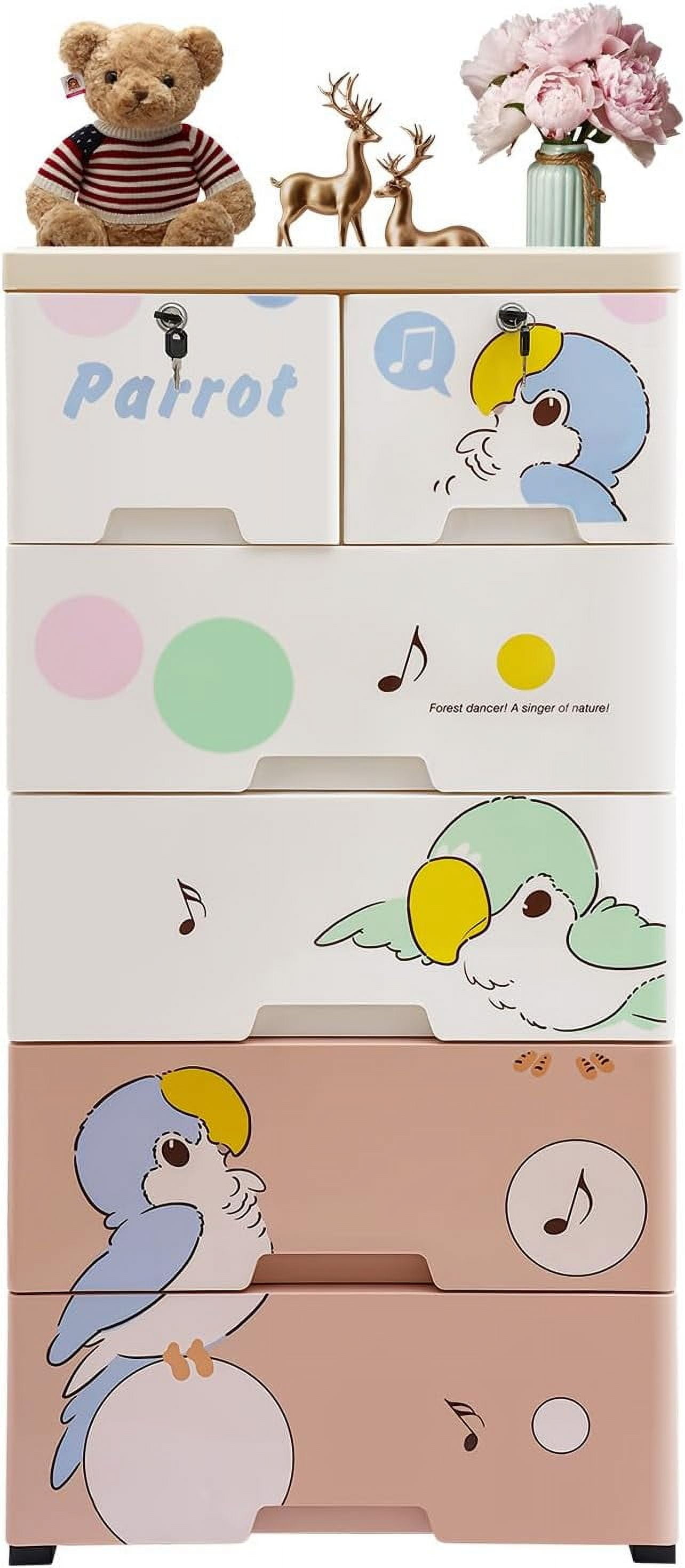 Plastic Lockable Drawers Dresser Storage Cabinet,Drawer Organizers ...