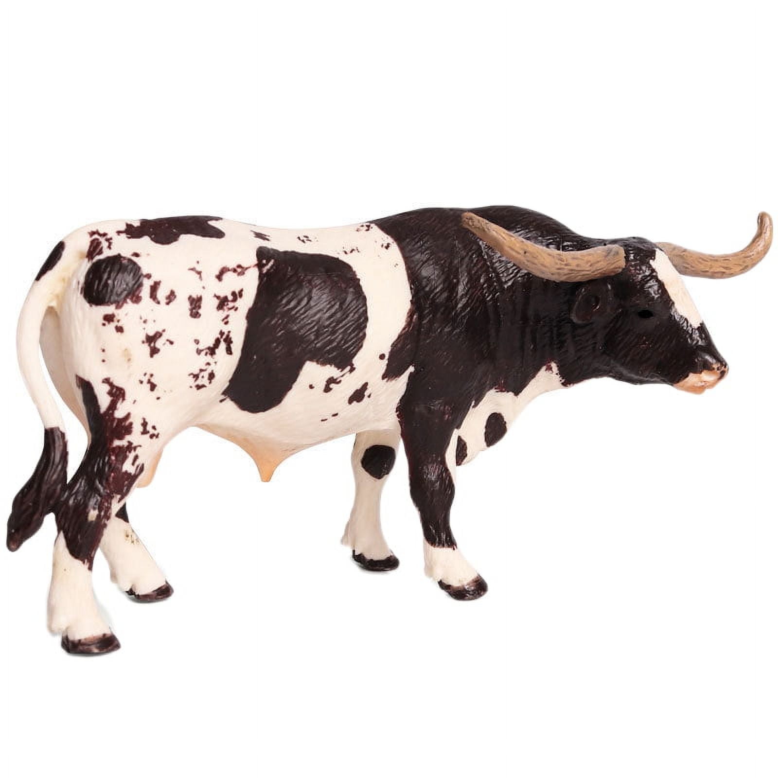 Plastic Longhorn Bull Cattle Animals Static Cute Model Cow Model Toys ...