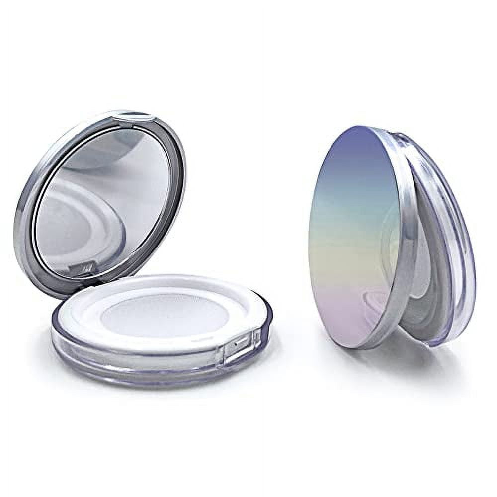 Plastic Loose Powder Compact Container with Velvet Powder puff Mirror ...