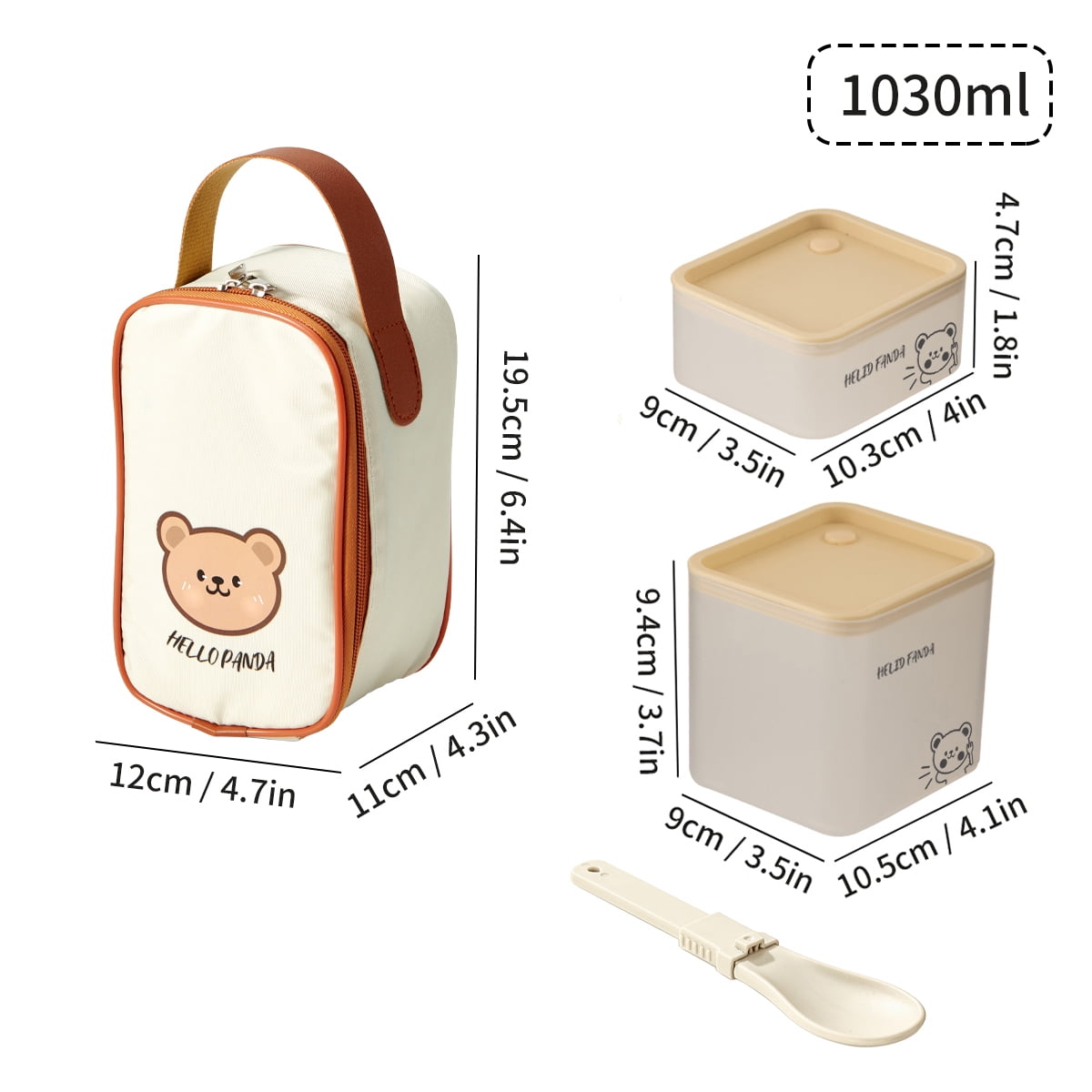 Plastic Lunch Box Set With Tableware&Bag Portable Bento Box Fridge ...