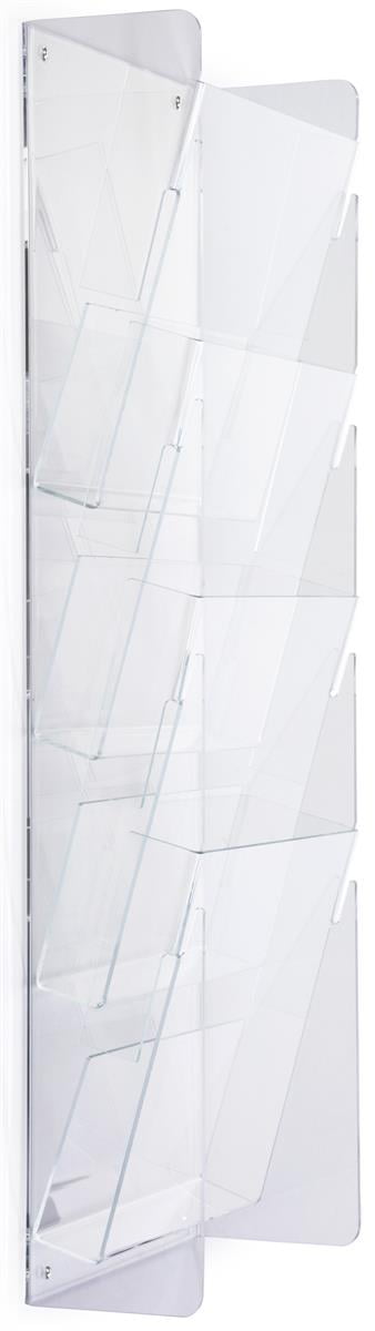 Plastic Magazine Racks 9-1/2"w x 27"h x 2”d Clear Acrylic Literature ...