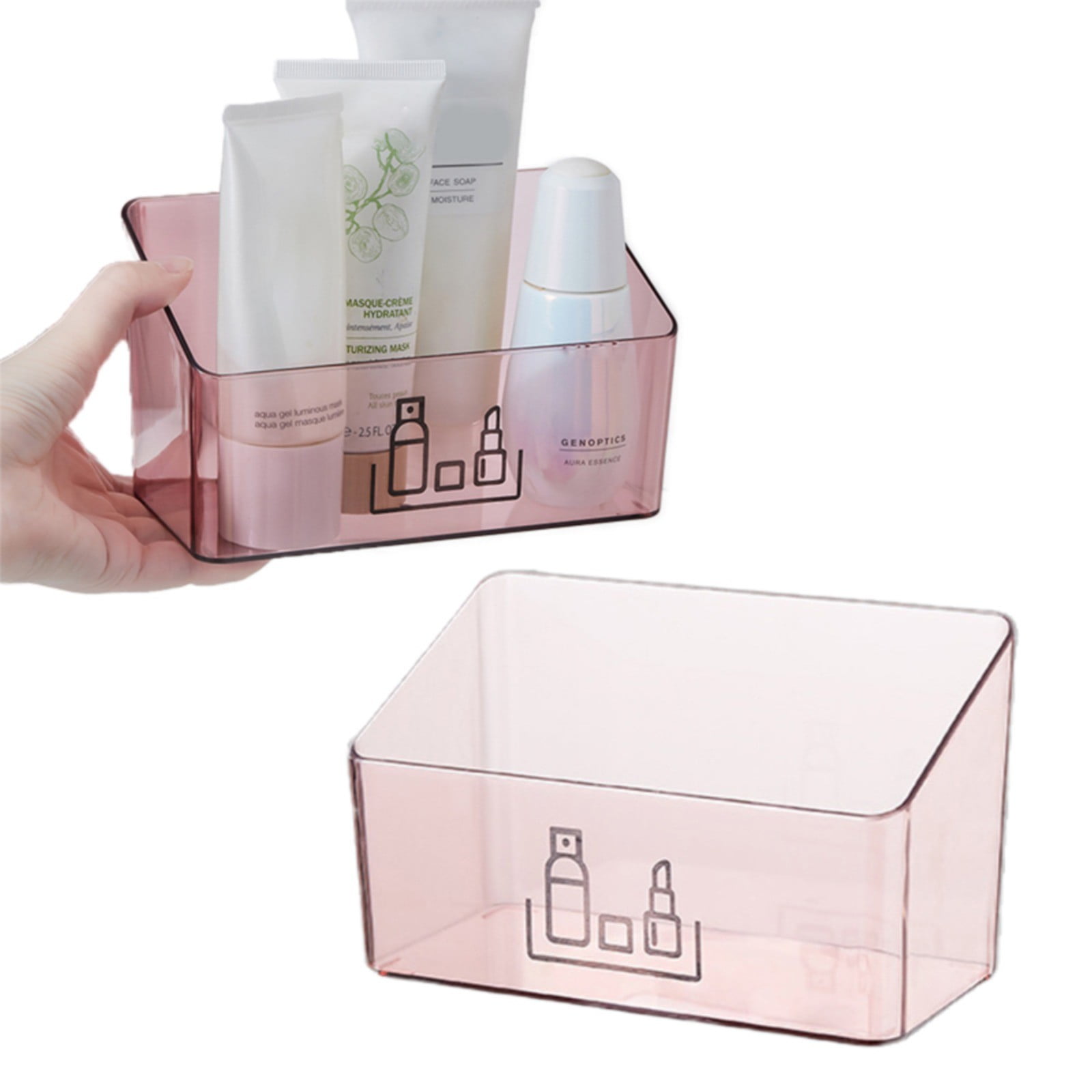 Plastic Makeup Storage Organizer Caddy Tote - Basket Bin, Handle for ...