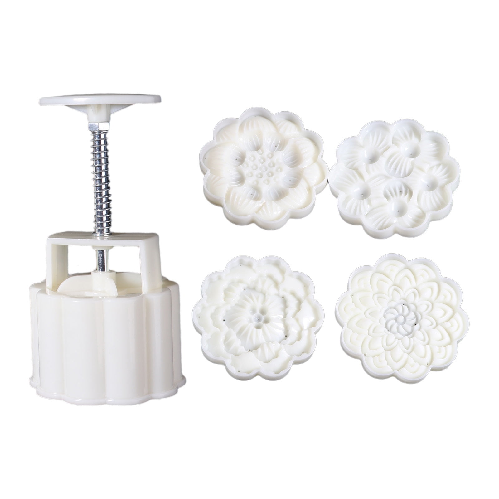Plastic Material Mooncake Mold Flower Shaped Stamps Mooncake Moulds for ...