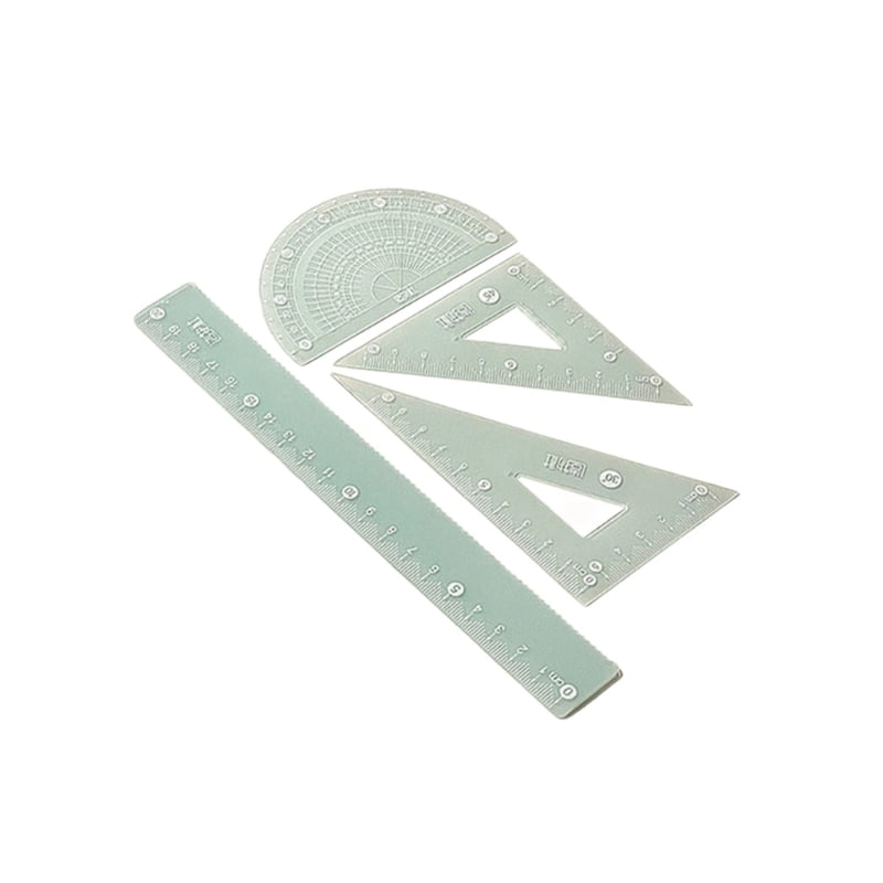 Plastic Math Drawing Rulers Tool Set with Square Straight Ruler Math ...