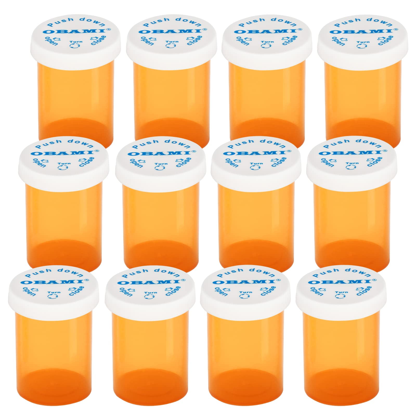 Plastic Medicine Pill Bottles with Child Resistant Caps - Push Down and ...
