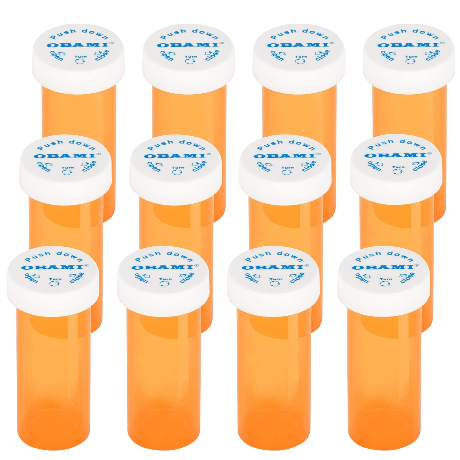 Plastic Medicine Pill Bottles with Child Resistant Caps - Push Down and ...