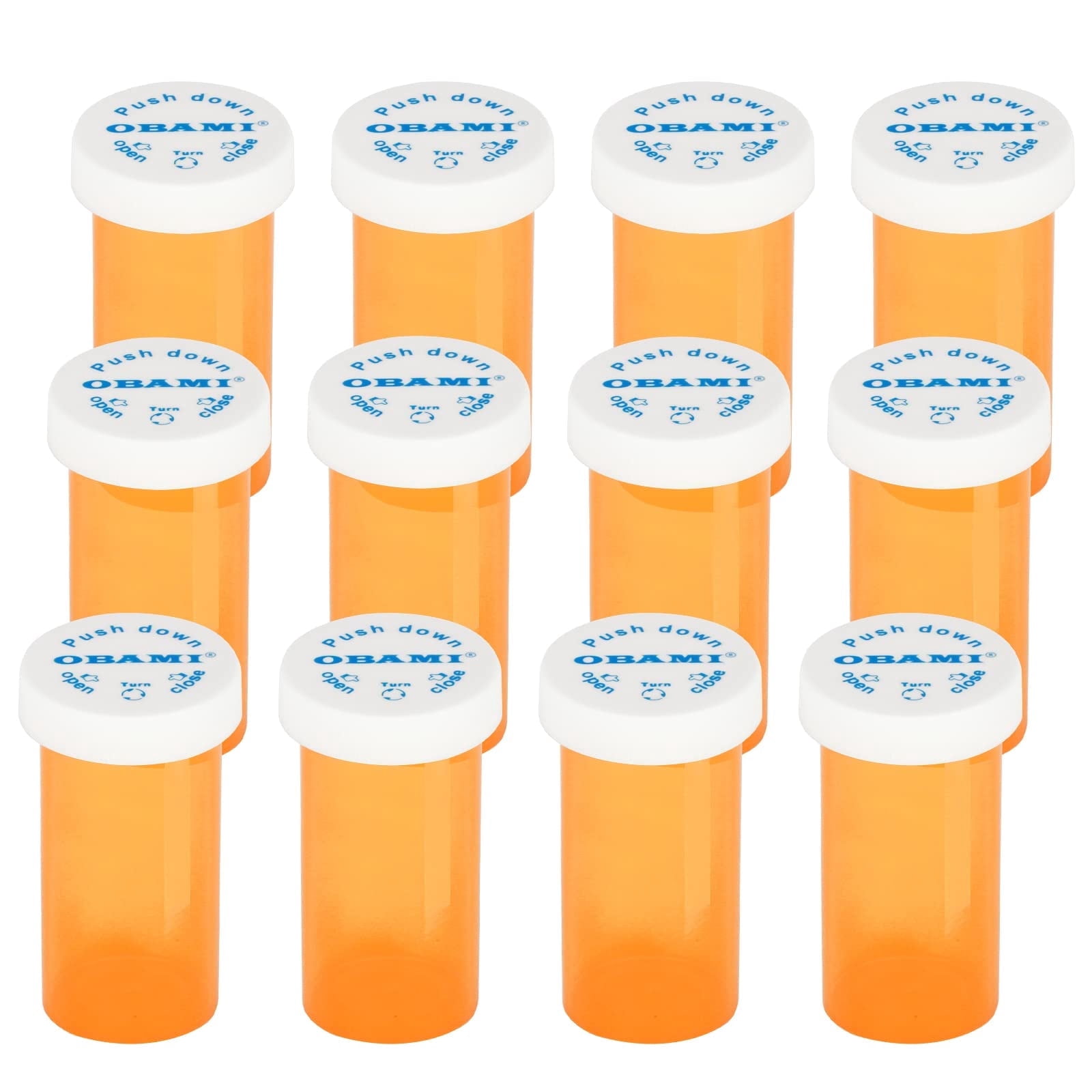 Obami Plastic Medicine Pill Bottles with Child Resistant Caps 8 Dram ...