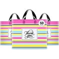 Plastic Merchandise Bags w/ Handles, Colorful Stripes 15x12 inch Thank ...