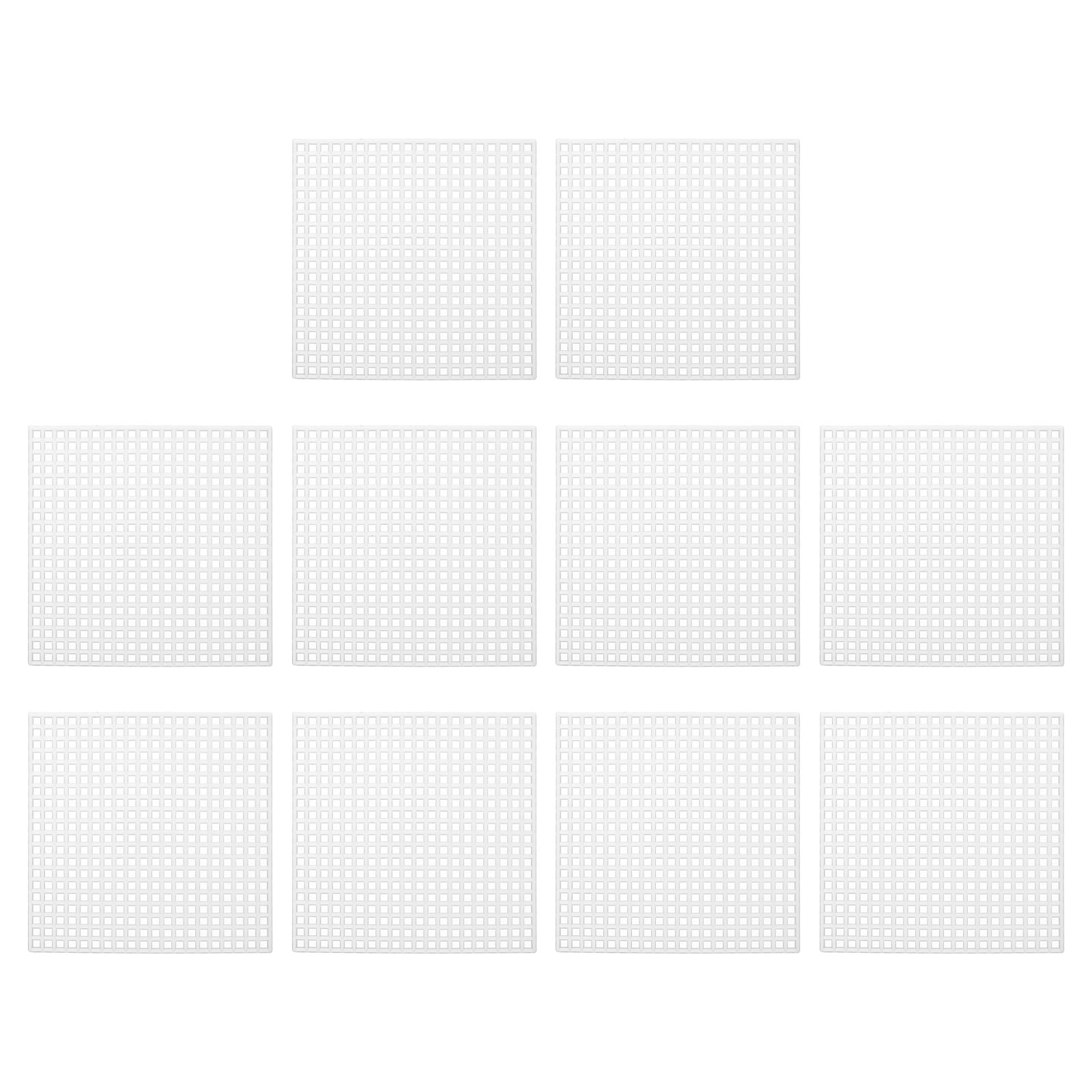 Plastic Mesh Canvas Sheets,10Pcs 3.1 x 3.1" Cross Needlework Blank Yarn ...