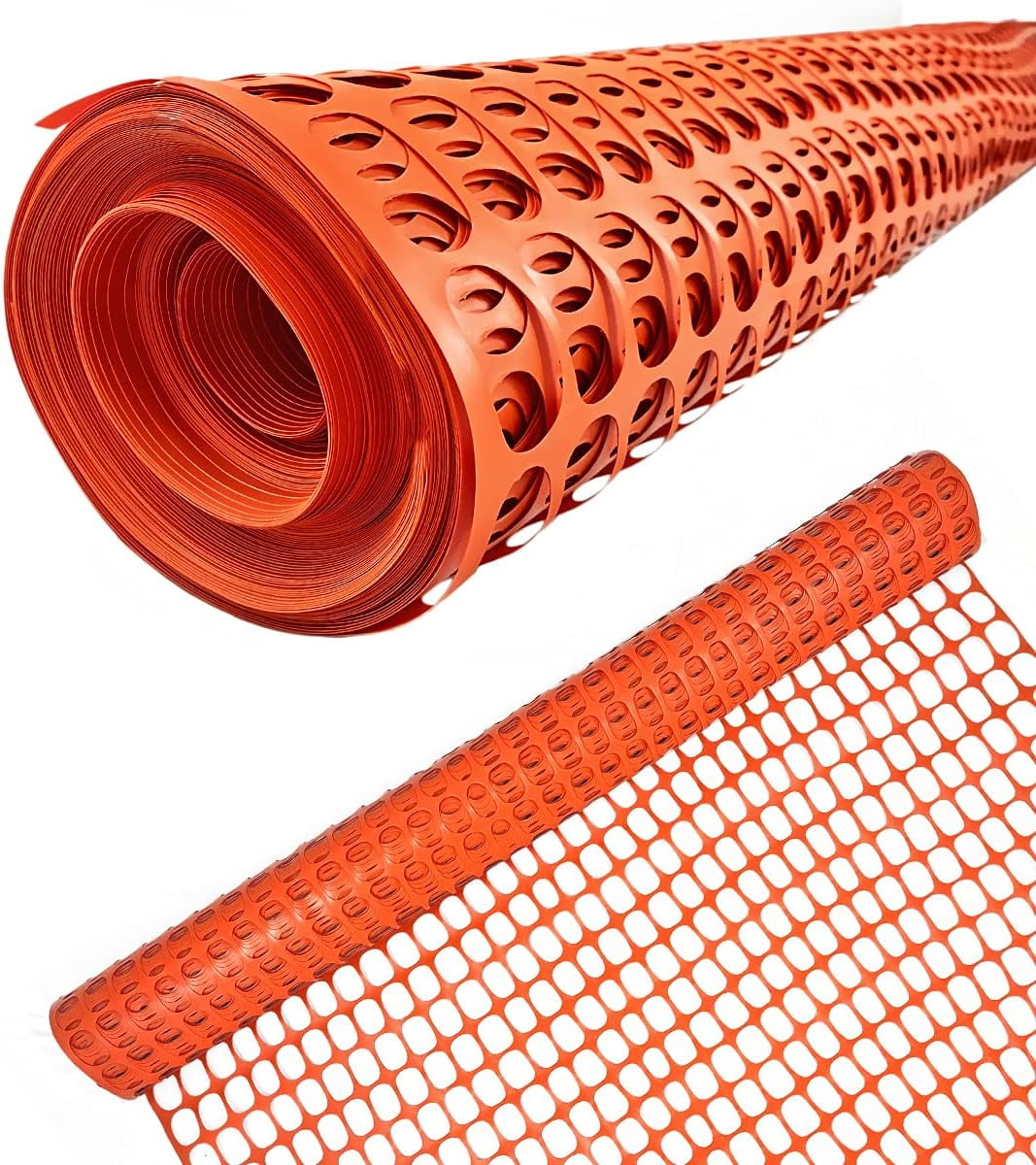 Plastic Mesh Fence, Construction Barrier Netting, Orange, 4'x100' Feet ...