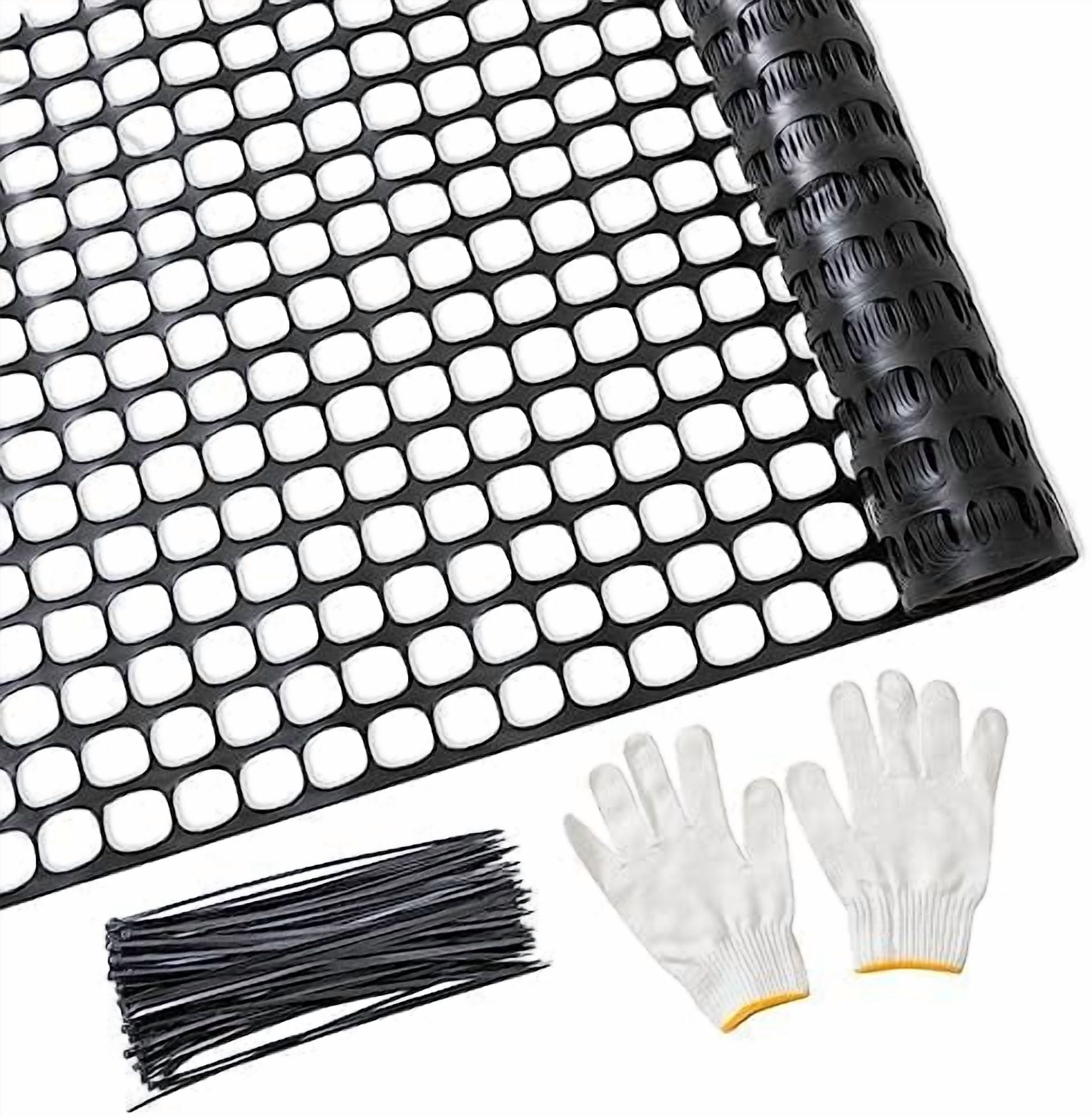 Plastic Mesh Fence Safety Fence, 2'x25' Roll with 50 Zip Ties, Resuable ...