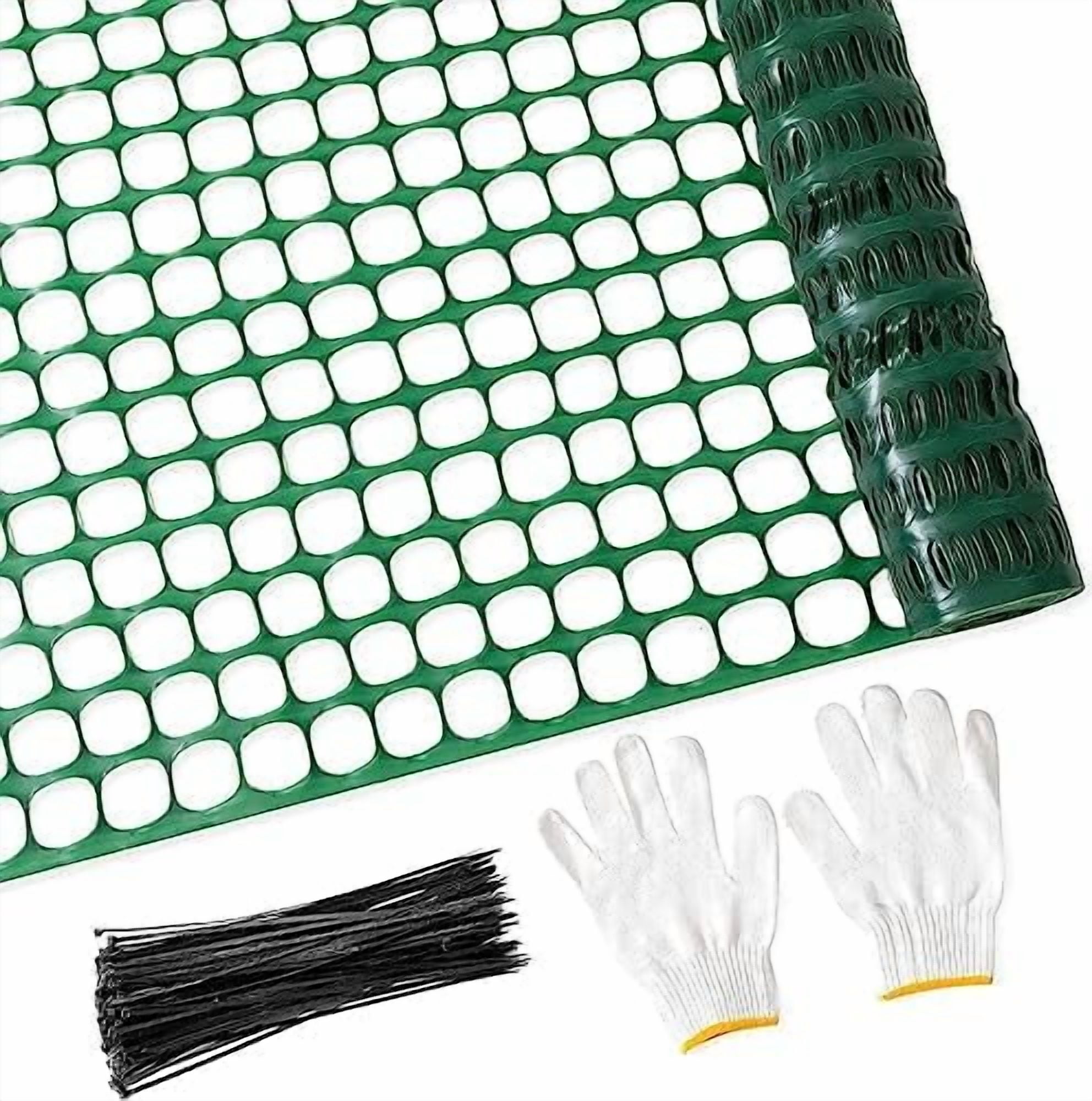 Plastic Mesh Fence Safety Fence, 4'x100' Roll with 100 Zip Ties ...