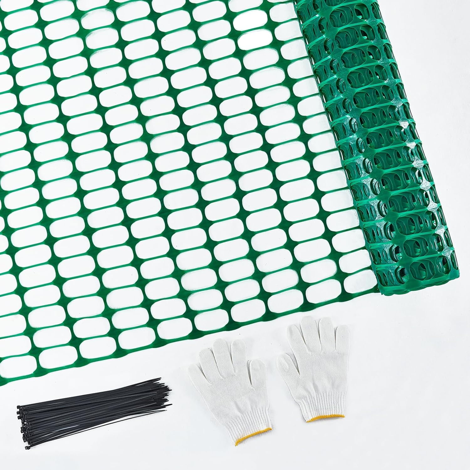 Plastic Mesh Fence Safety Fence, Extra Strength 4'x100' Roll with 100 ...