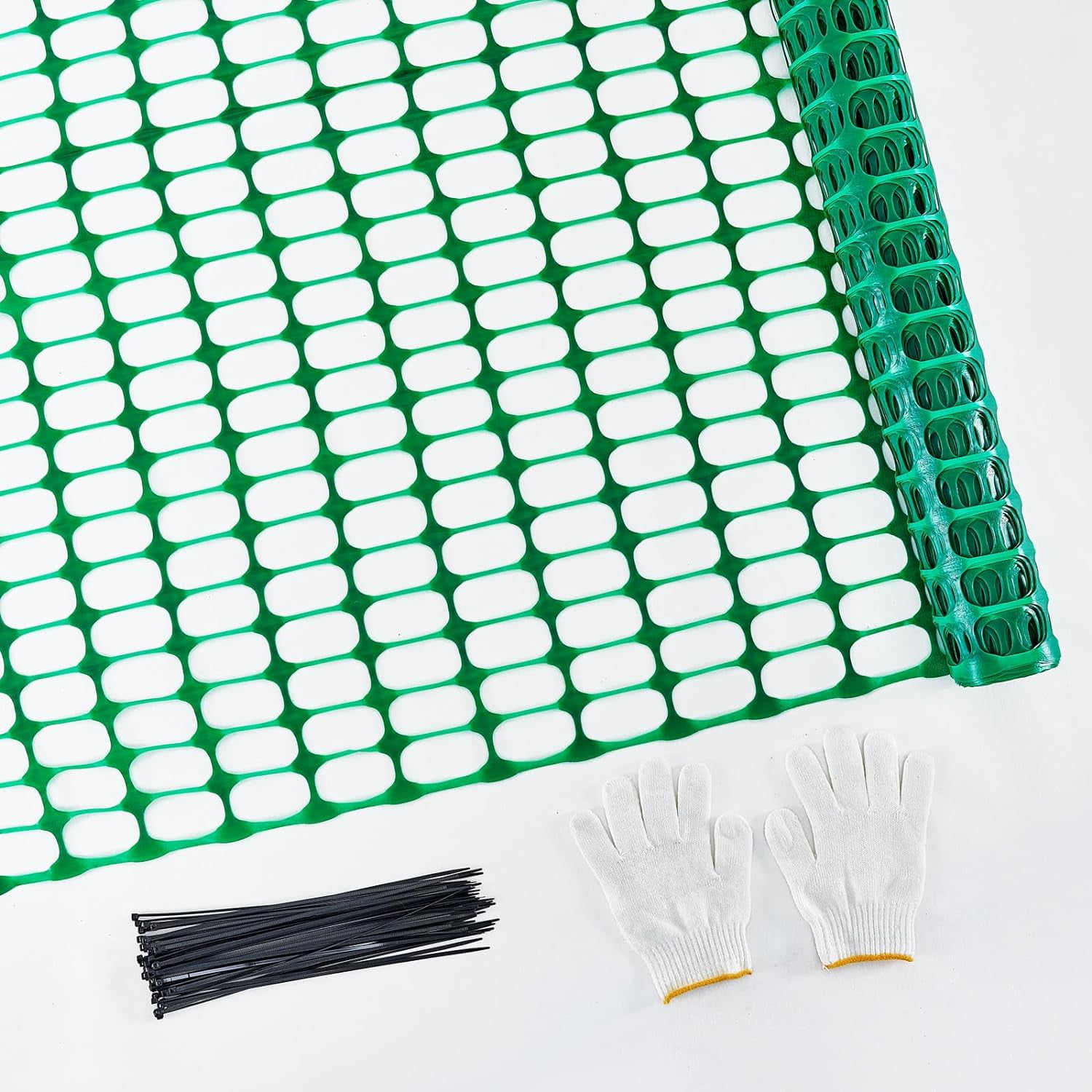 Plastic Mesh Fence Safety Fence, Extra Strength 4'x50' Roll with 100 ...