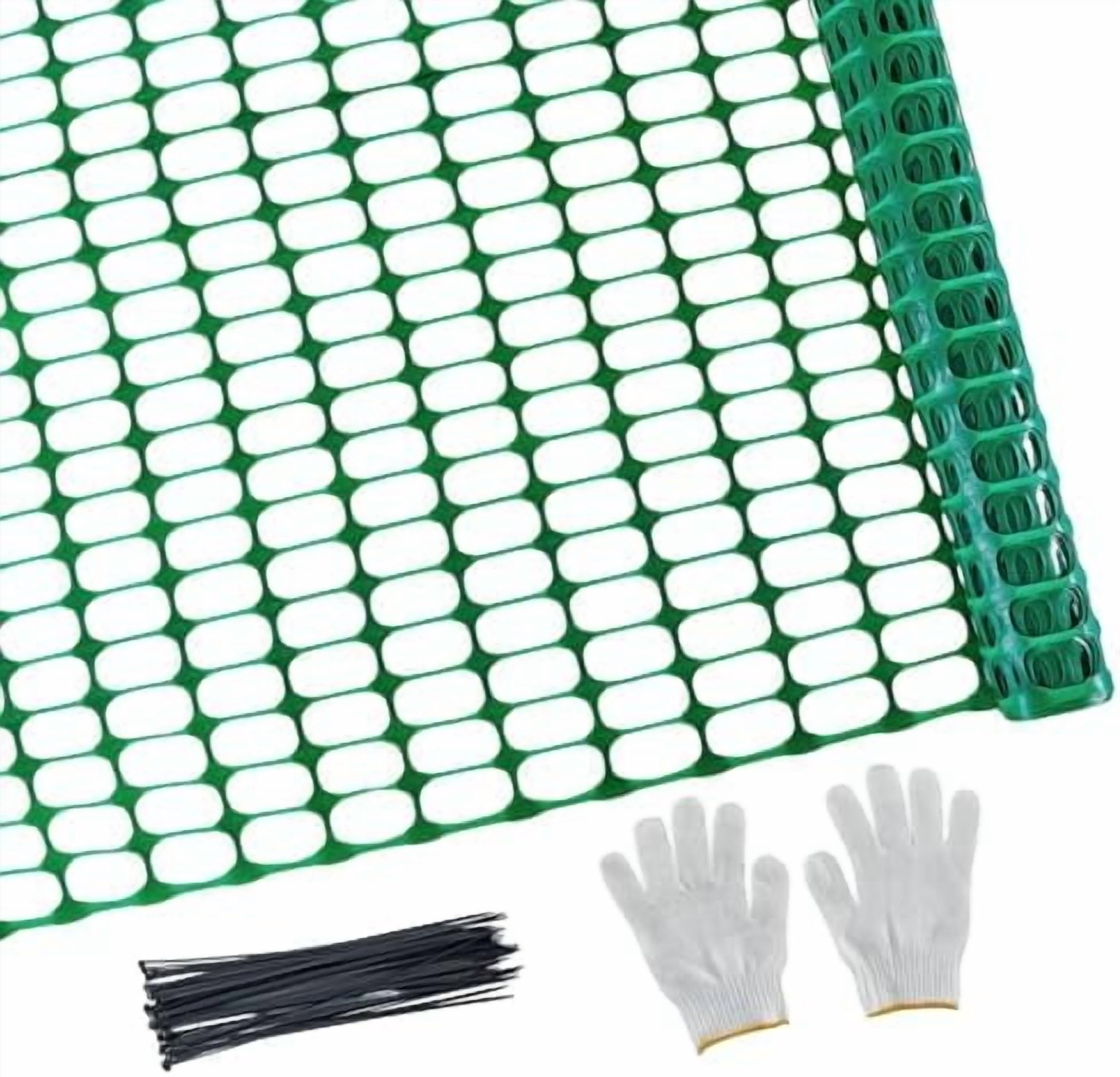 Plastic Mesh Fence Safety Fence, Extra Strength 4'x50' Roll with 100 ...