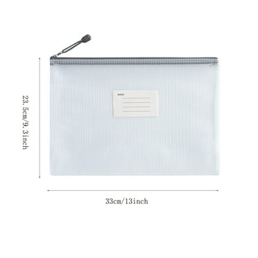 Ganenn Mesh Zipper Pouch, A4 Letter Size, Clear Zipper Bags, Document ...