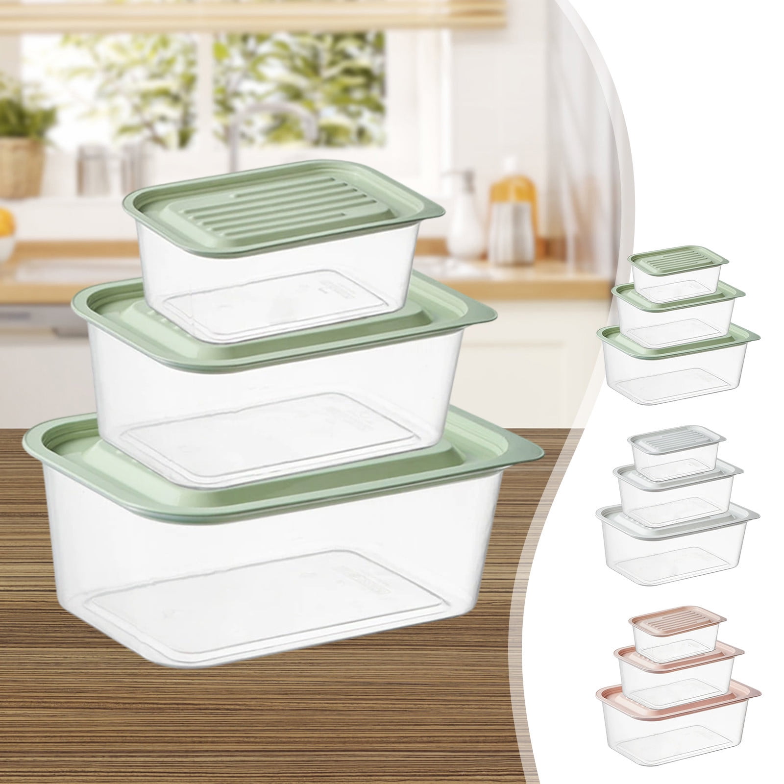 Plastic Microwave Lunch Box with Dividers, 26x18x9.8cm Sealed Container ...