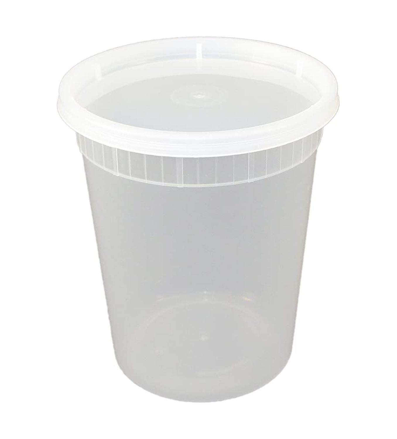 Plastic Microwaveable Food Containers with Lids 32 oz BPA Stackable ...