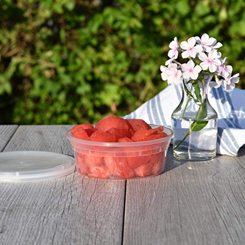 Plastic Microwaveable Food Containers with Lids 8 oz | BPA Free ...