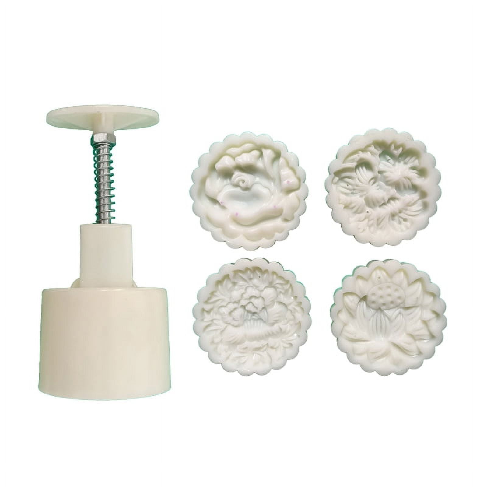 Plastic Mooncake Mold 100g Flower Stamp Biscuit Cookie Cutter Mould DIY ...