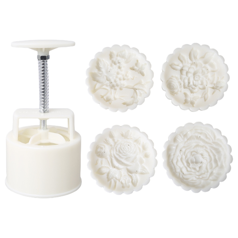 Plastic Mooncake Mold 3D Rose Shaped Stamps Cookie Cutter Moulds 150g ...