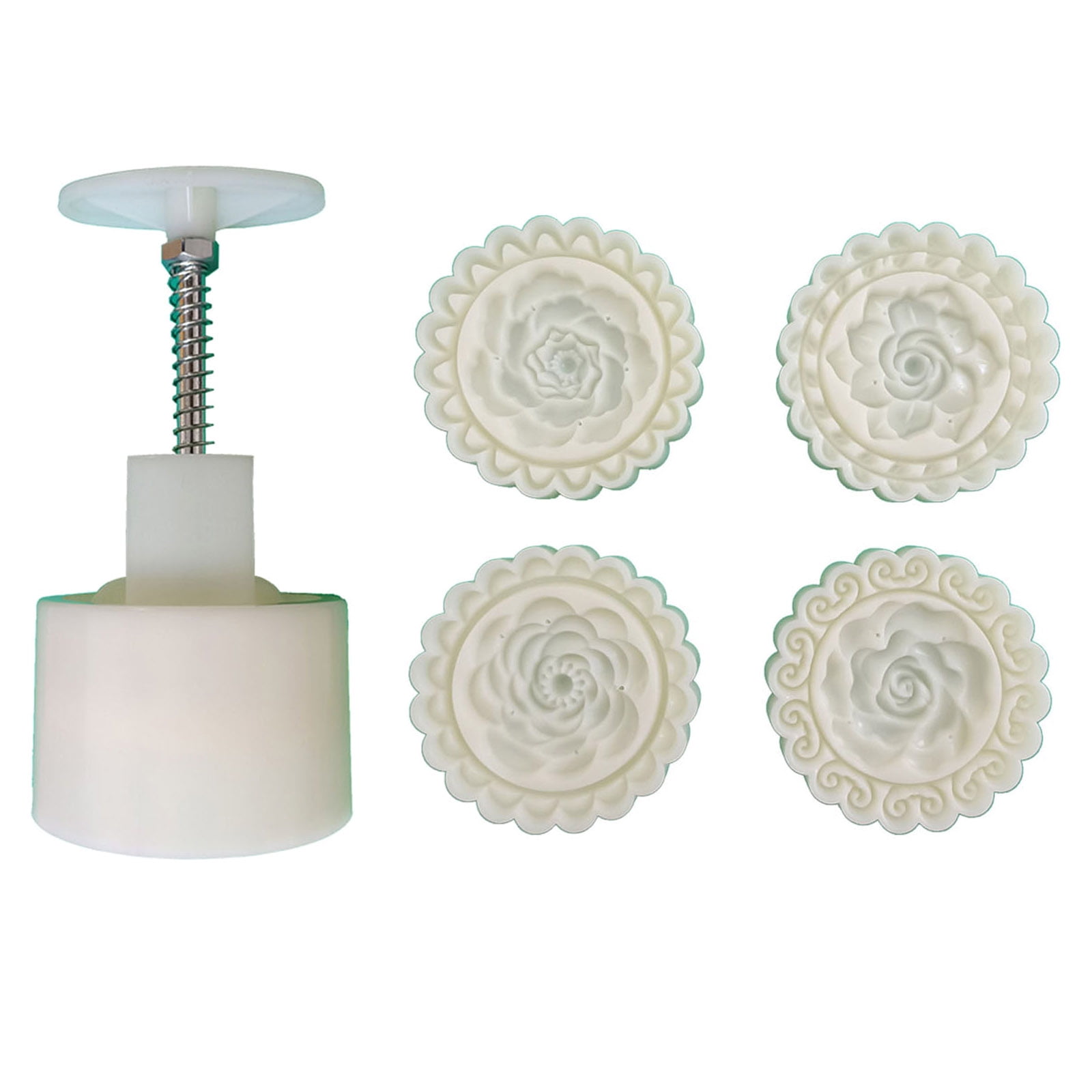 Plastic Mooncake Stamp Cute Flower Shape Mooncake Mold Festival Hand ...