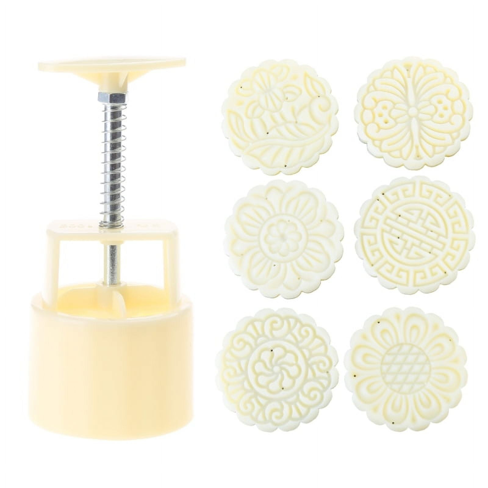 Plastic Mooncake Stamp Flower Shaped Mooncake Moulds Festival Hand ...