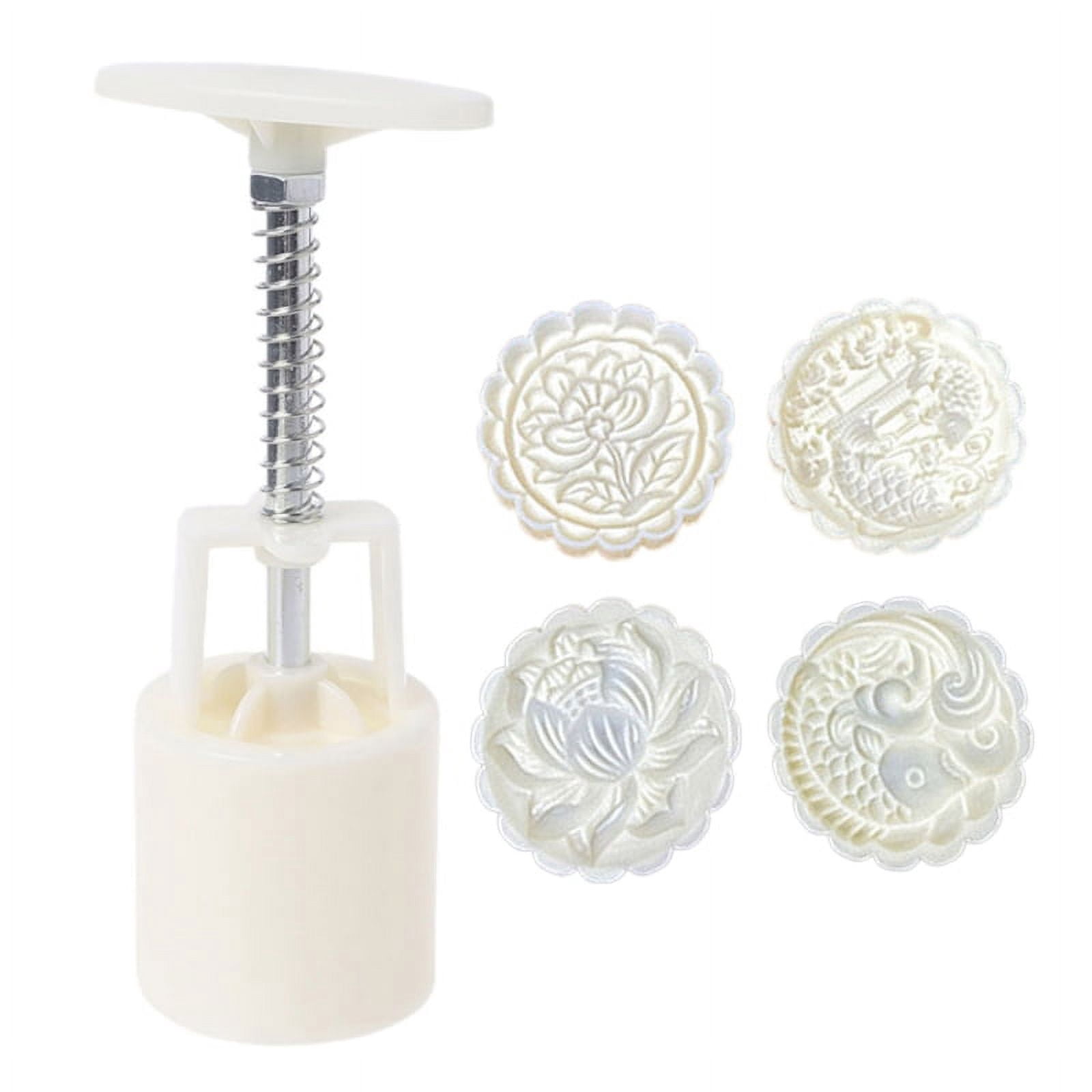 Plastic Mooncake Stamp Lotus & Carp Shaped Mooncake Mold Festival DIY ...
