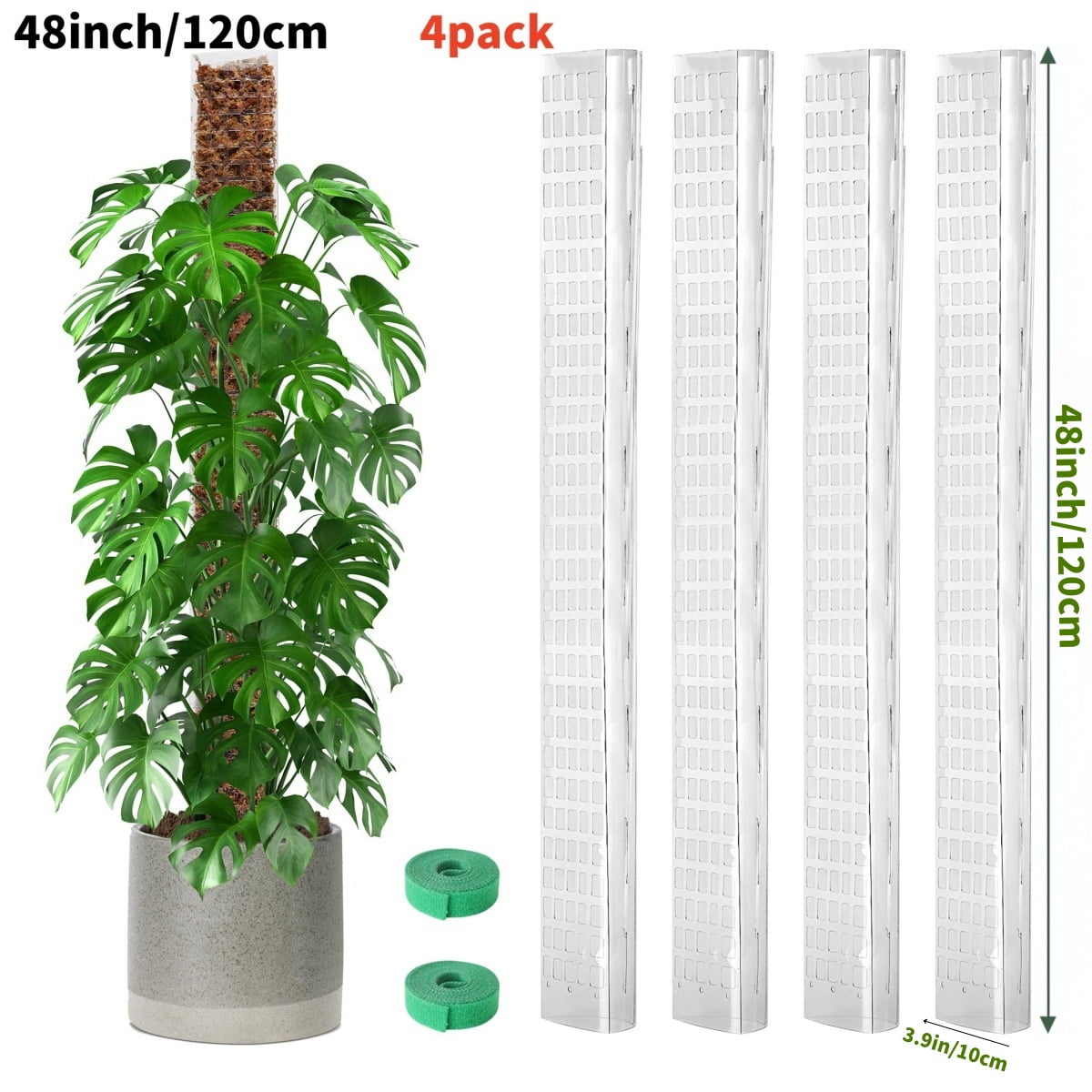 Plastic Moss Pole for Plants Monstera,24in/36in/48 inch Plant Poles for ...