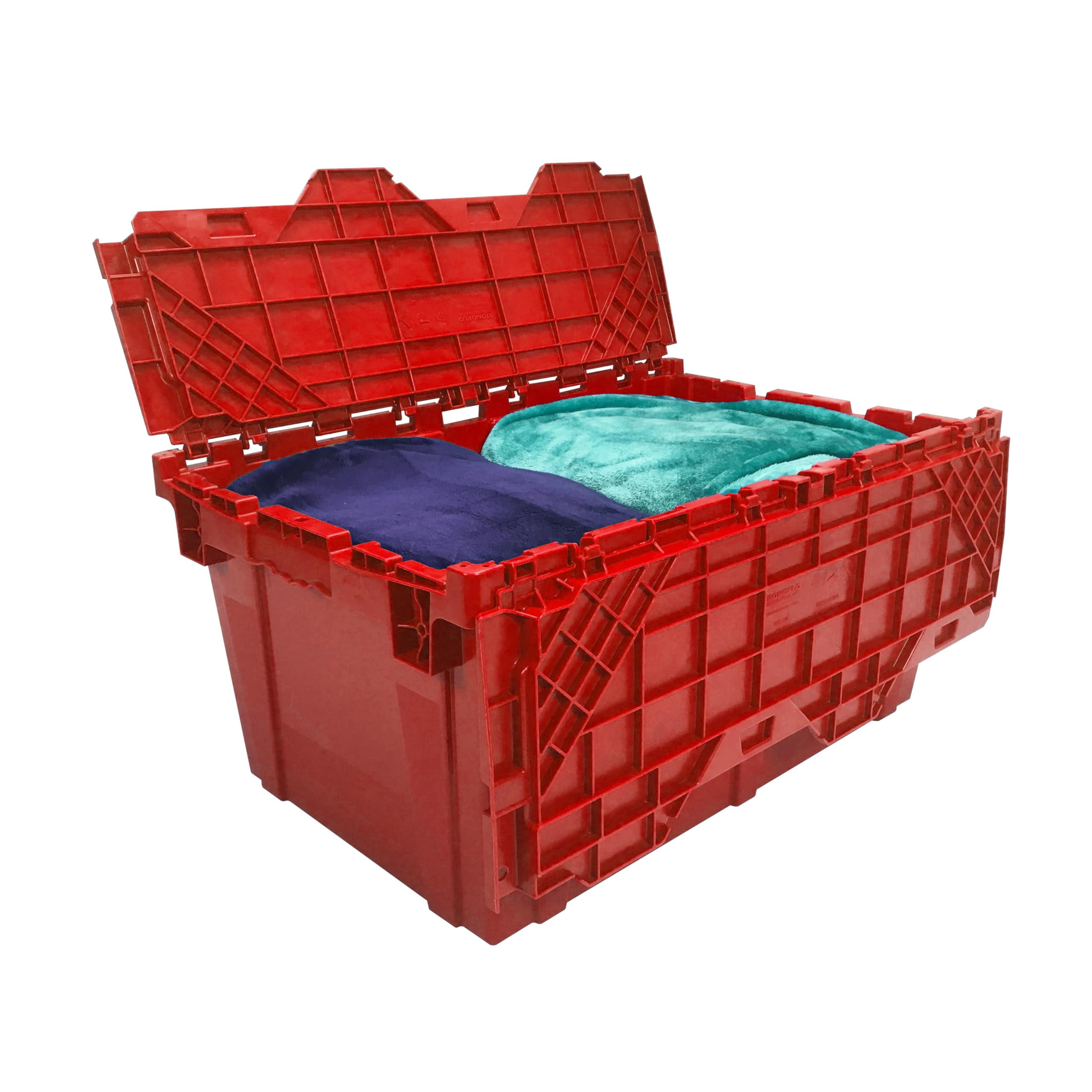 Plastic Moving Crates 2 Pack, Multi-Purpose Storage Bins for Closet ...