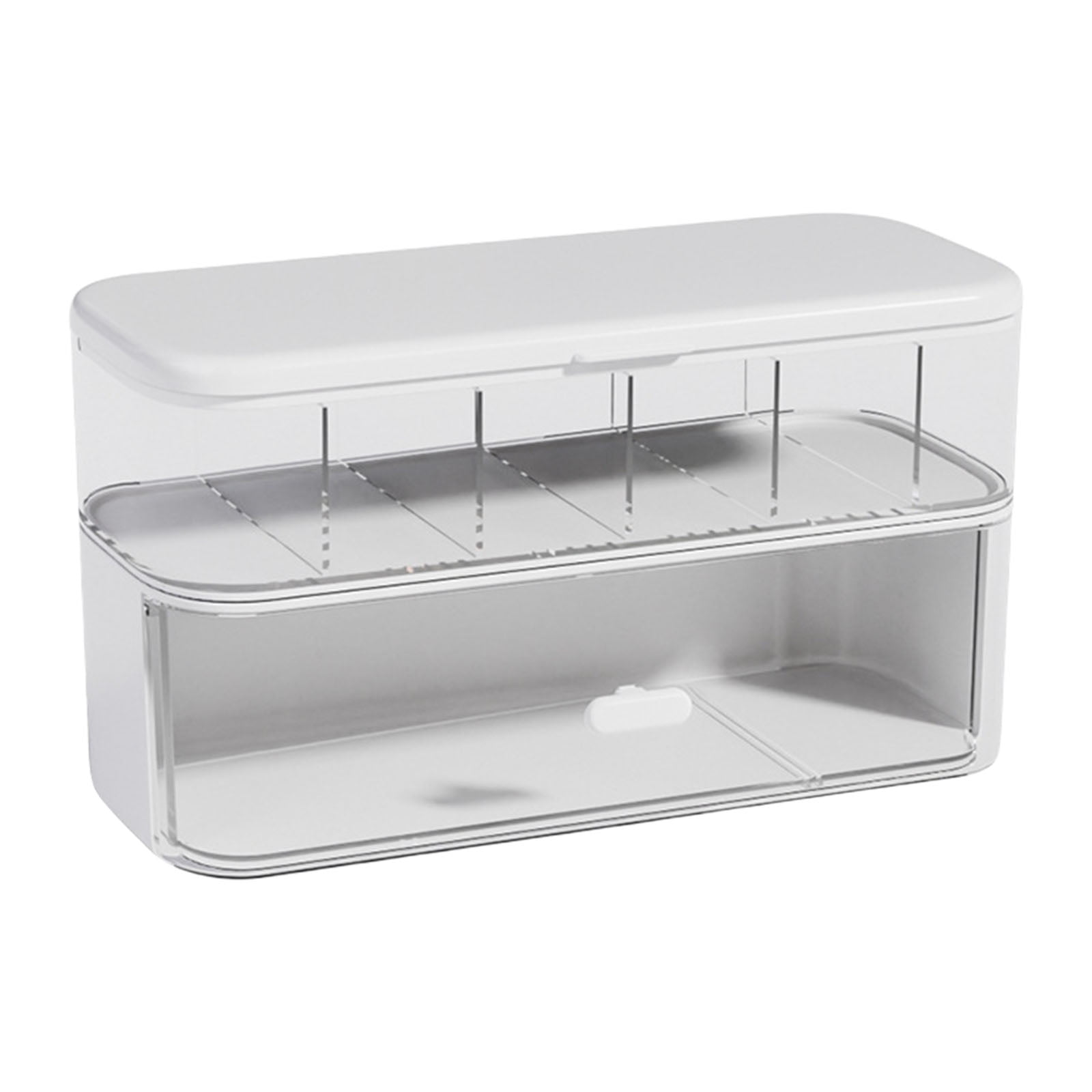Plastic Multi Compartment Cable Organiser Box Double Layer Cord and ...