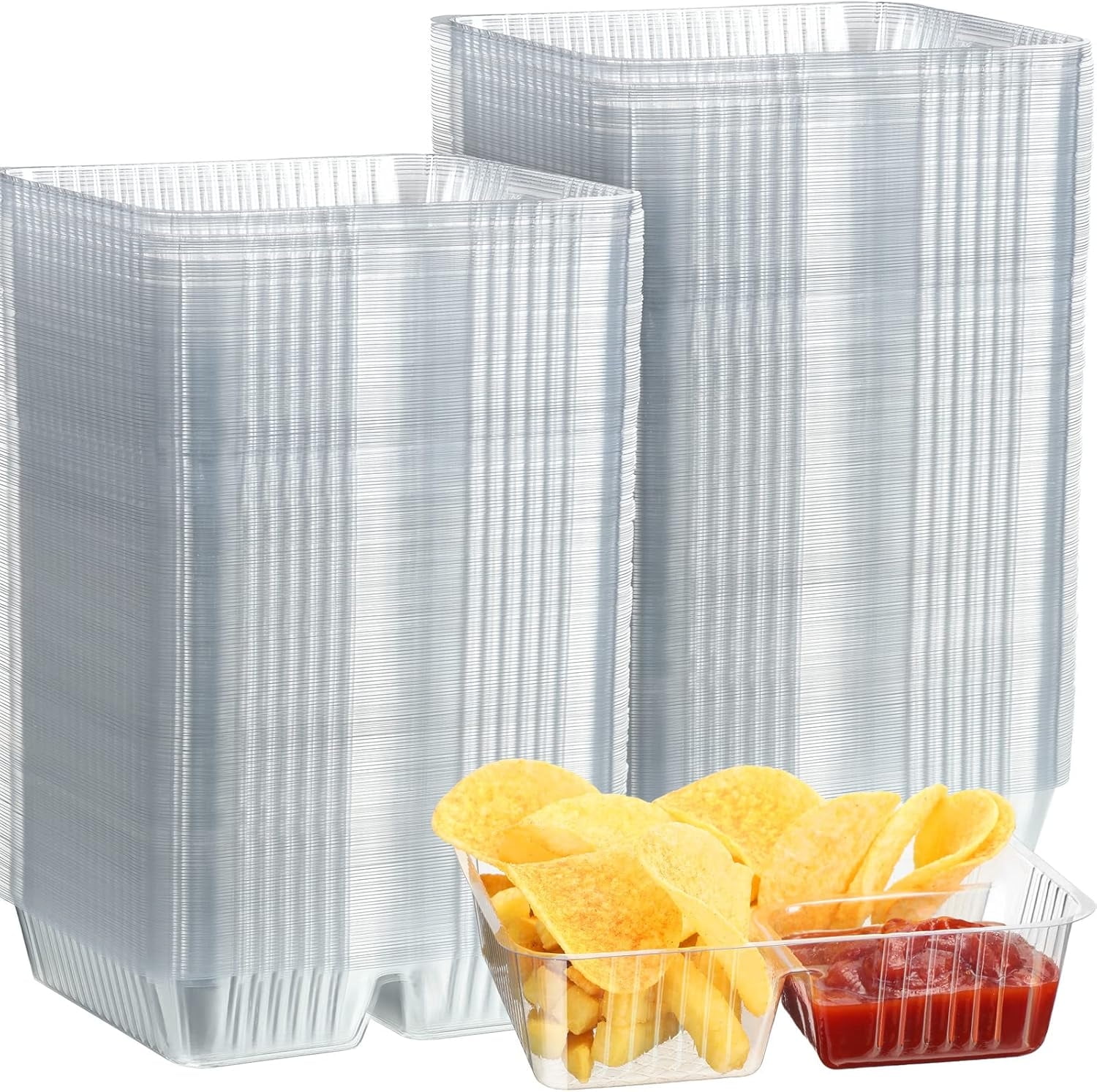 Plastic Nacho Trays 100 Pack Disposable Nacho Containers Bulk Carnival ...