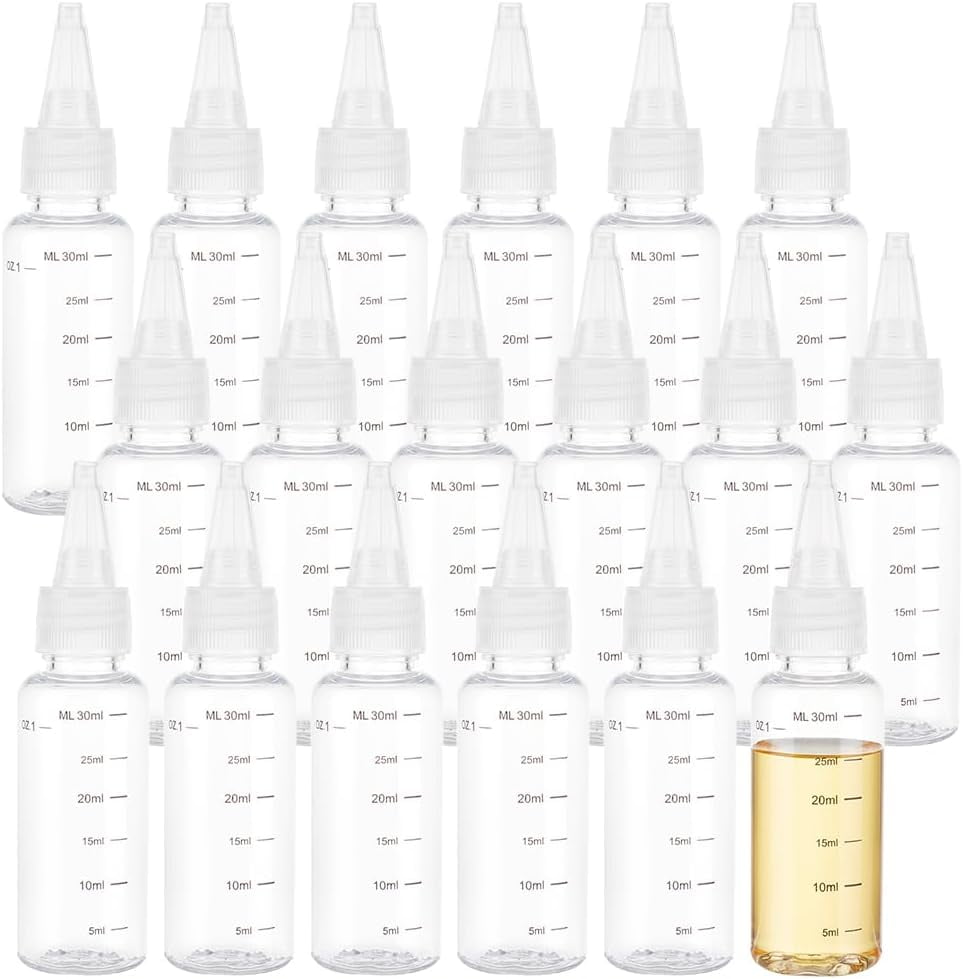 Plastic Needle Nose Graduated Bottles White 2.8x10.7cm Capacity: 30ml(1 ...