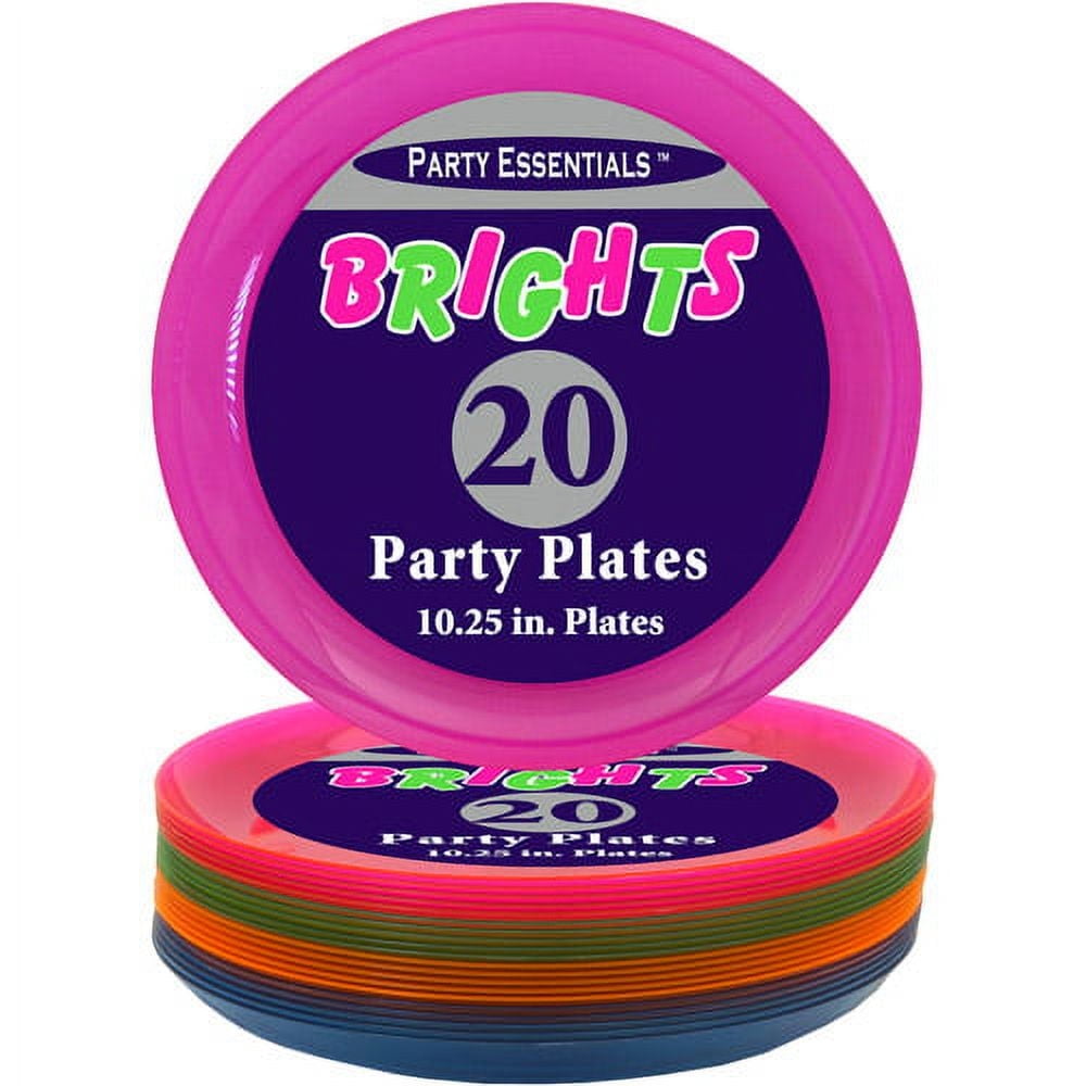 Plastic Neon Dinner Party Plates, Assorted Colors - Walmart.com