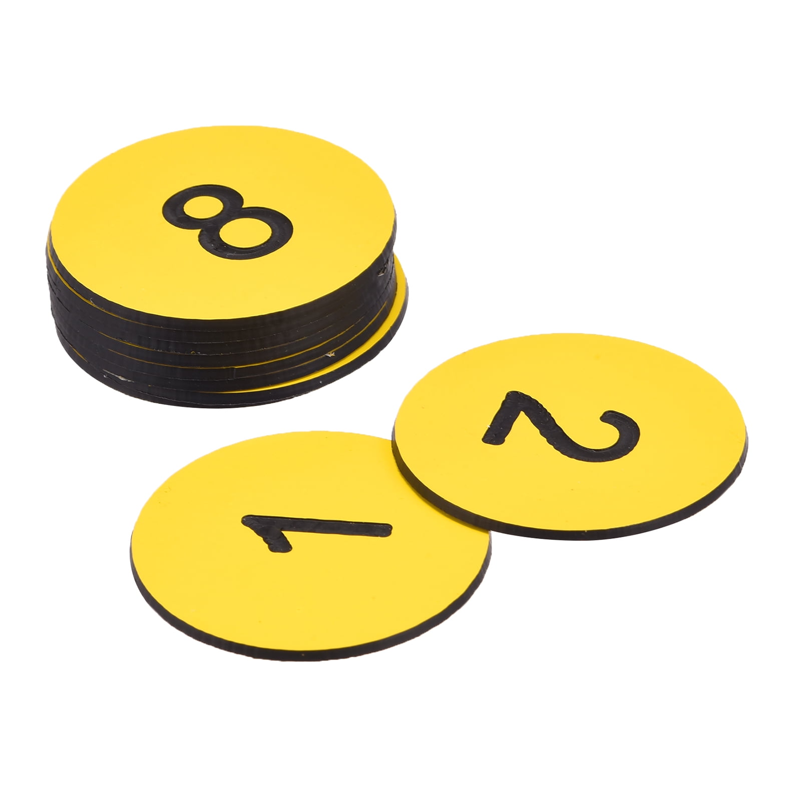 Plastic Number Tag, 1-10 Digital Tags Sign Tag Acrylic Engraved Yellow ...