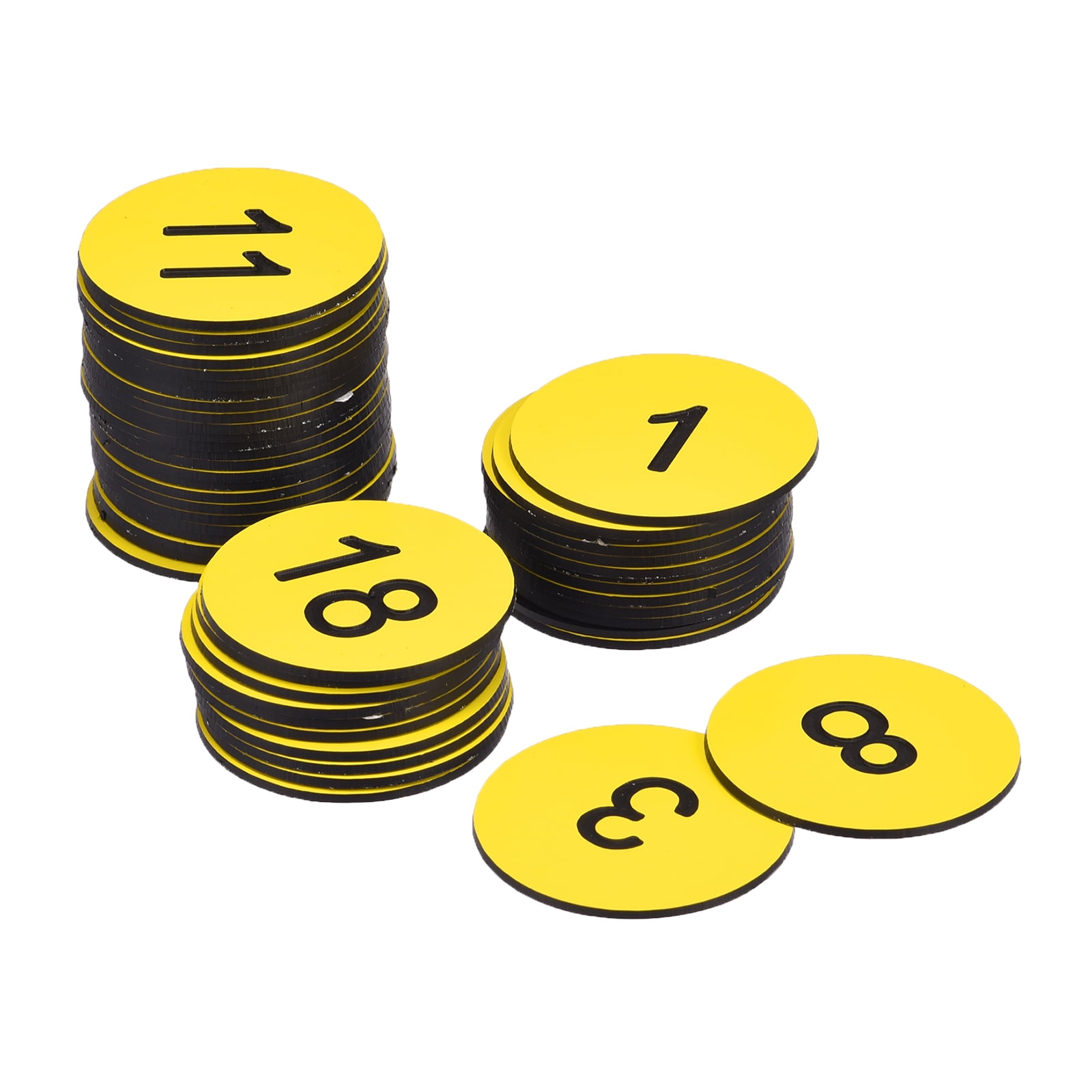 Plastic Number Tag, 1-50 Digital Tags Sign Tag Acrylic Engraved Yellow ...