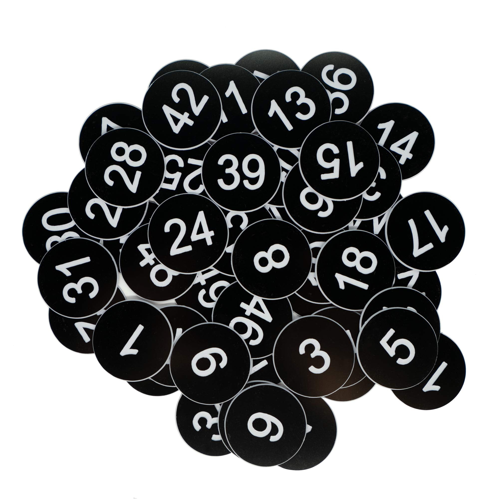 Plastic Number Tags 1-50, Thin Engraved Tags for Keys, Equipment ...