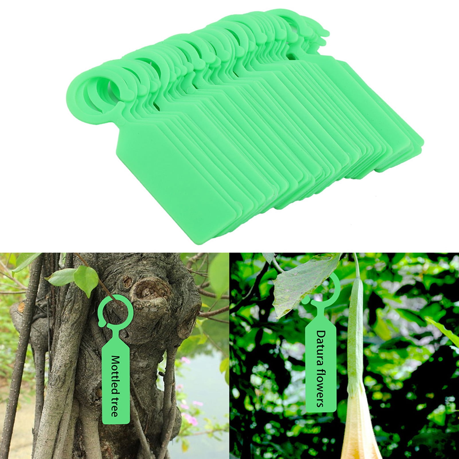 Plastic Nursery Tags Garden Decor Green 100 PCS Hanging Plant Labels ...